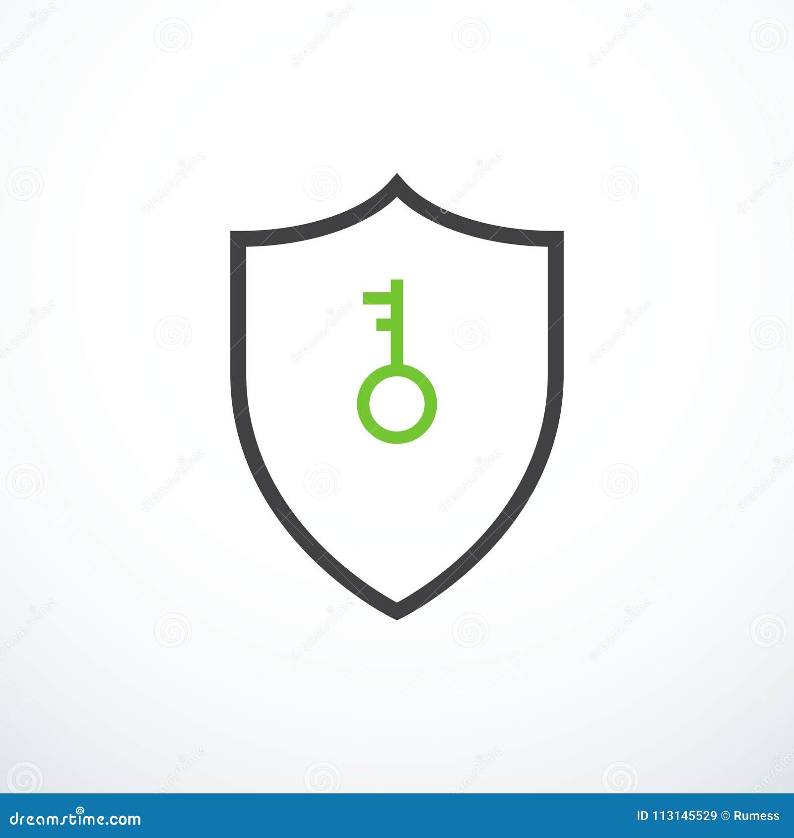 Vector Security Shield Icon. Shield and Key Stock Vector - Illustration ...