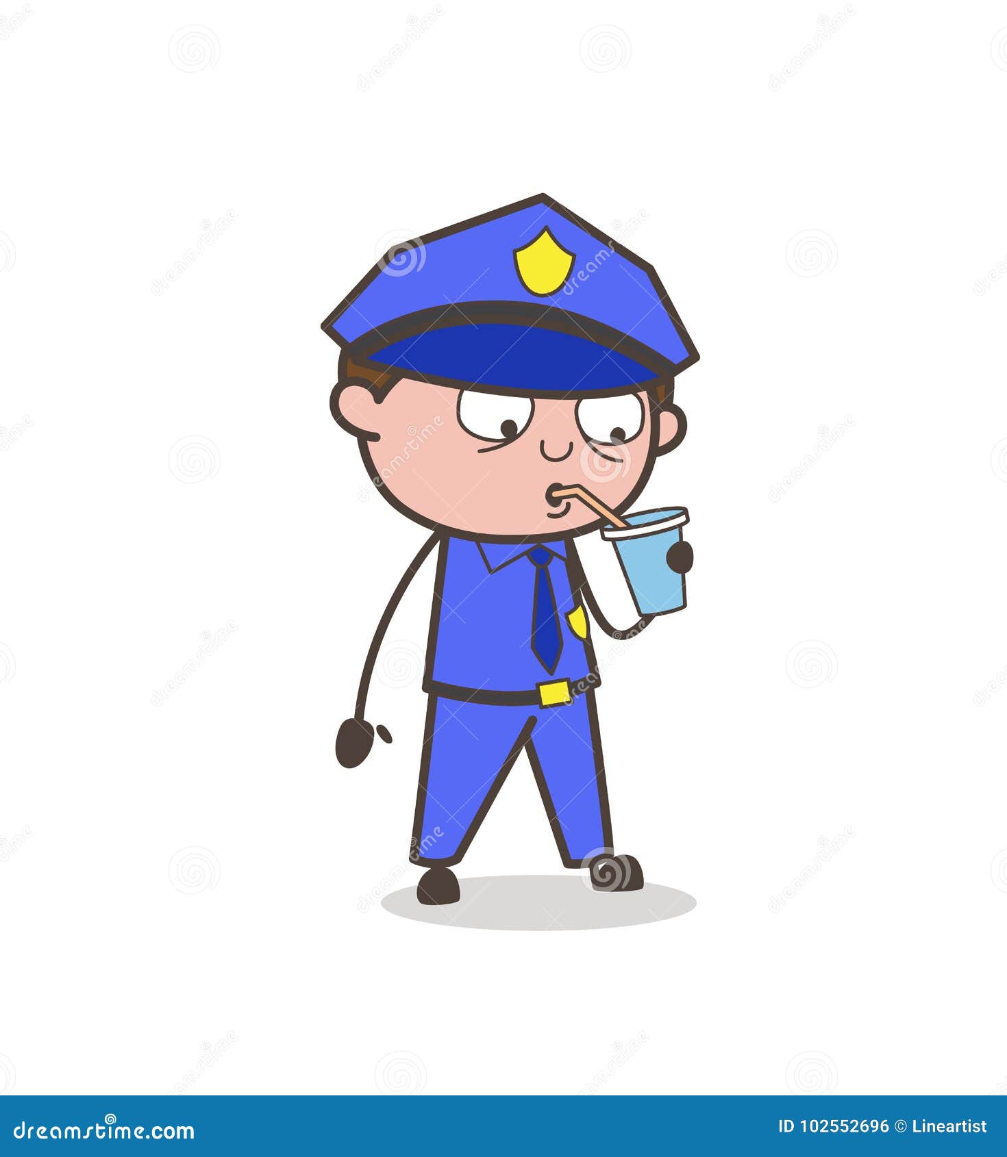 Vector Sediento De Drinking Cold Drink Del Oficial Stock de ilustración ...