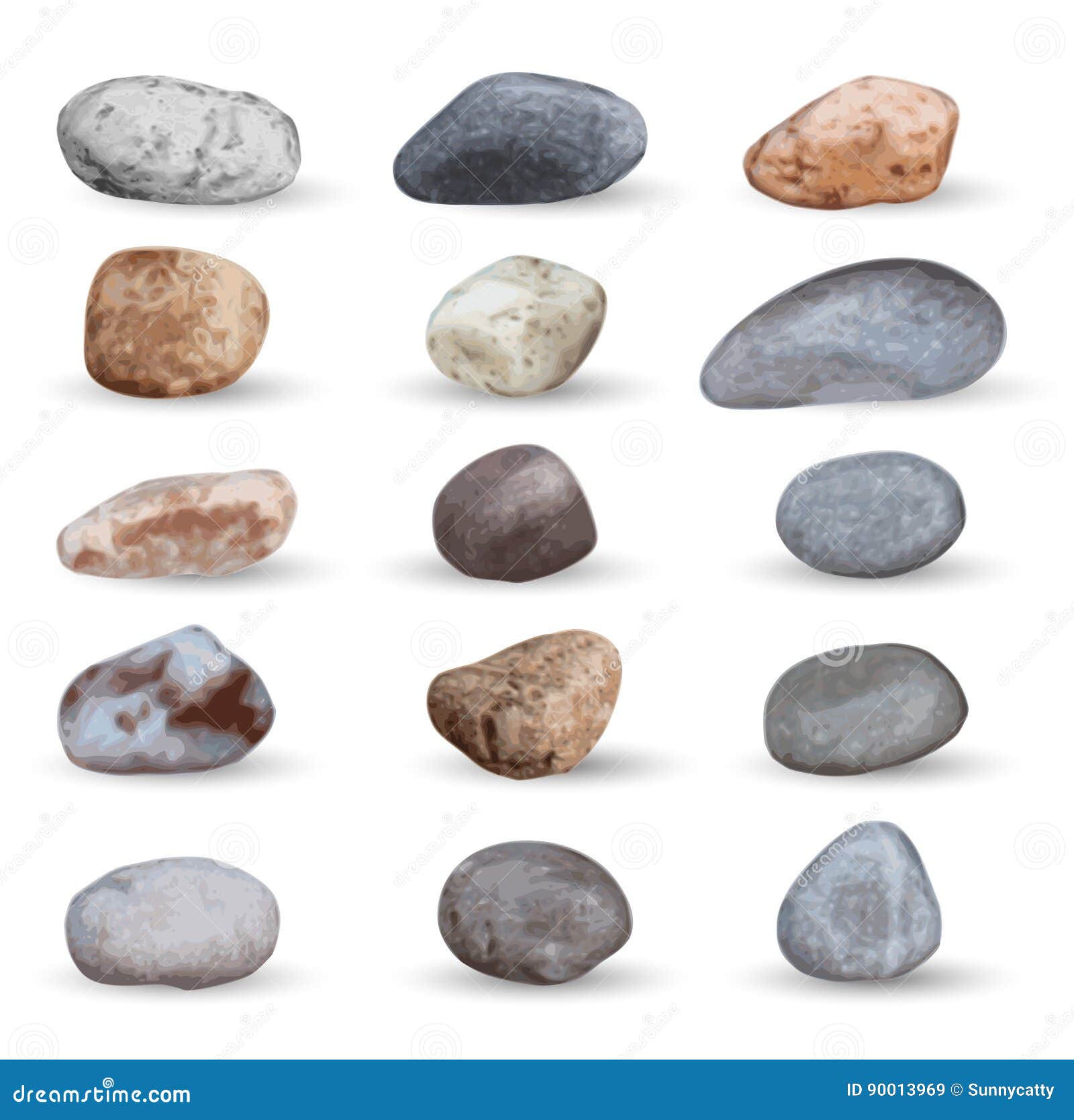 Vector See Stones and Pebbles Collection on White Stock Vector ...