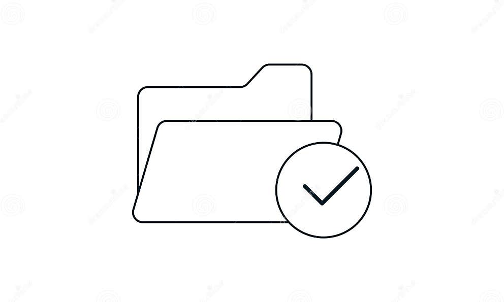 Vector Select Folder Icon. Folder and Tick Checkmark Icon Eps Stock ...