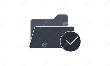 Vector Select Folder Icon. Folder and Tick Checkmark Icon Eps Stock ...