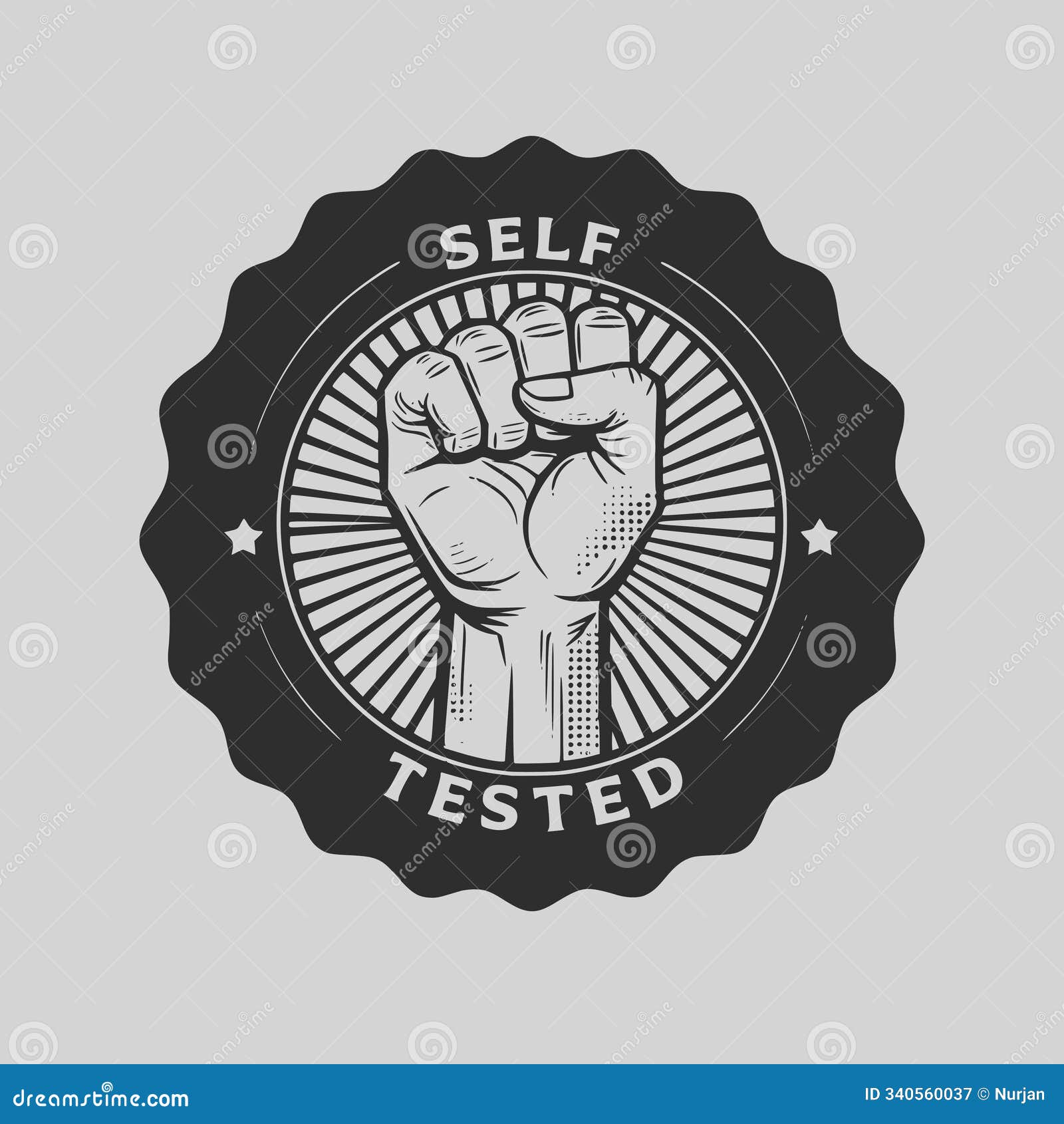 Vector Self Tested Stamp Isolated on White. Stock Vector - Illustration ...