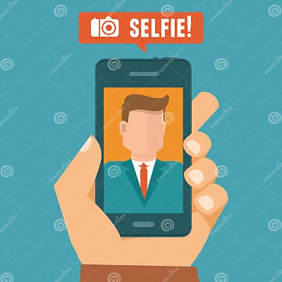 Vector selfie concept stock vector. Illustration of compact - 48264515