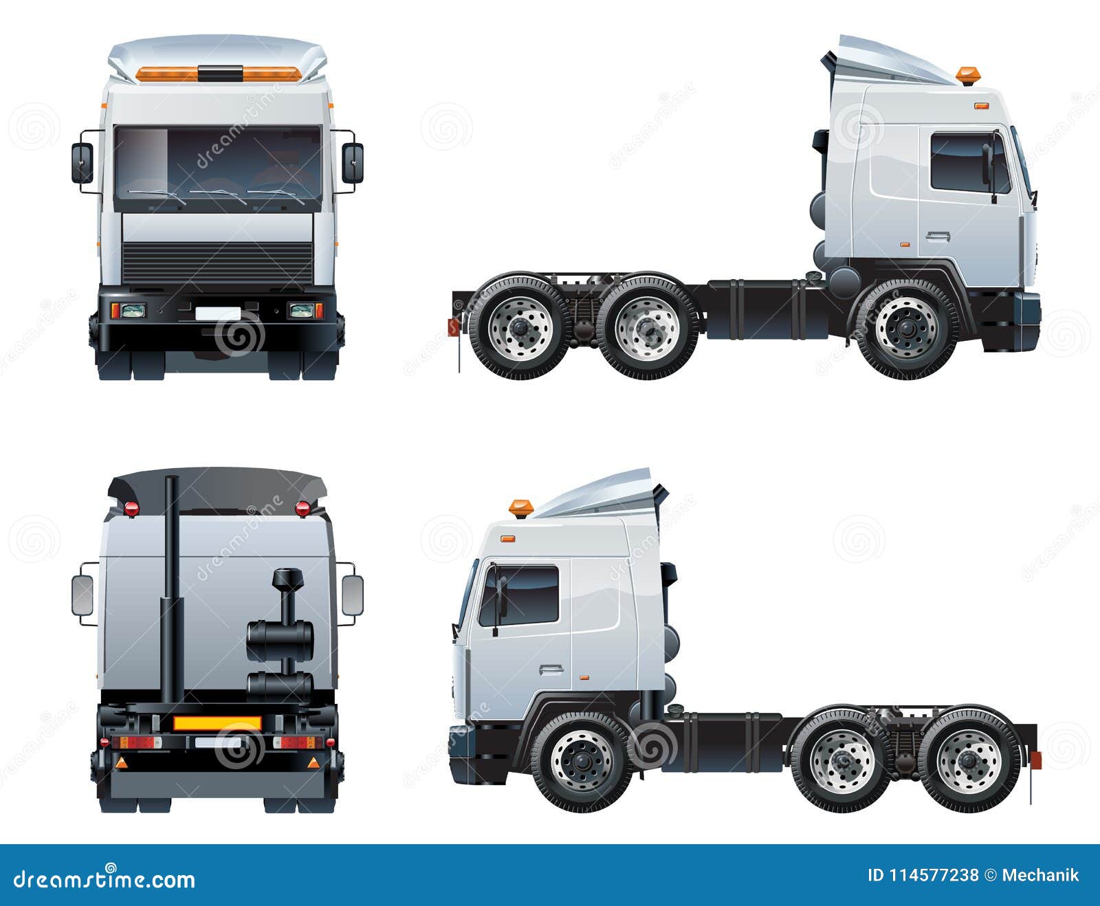 Vector Semi-truck Template Isolated on White Stock Vector ...