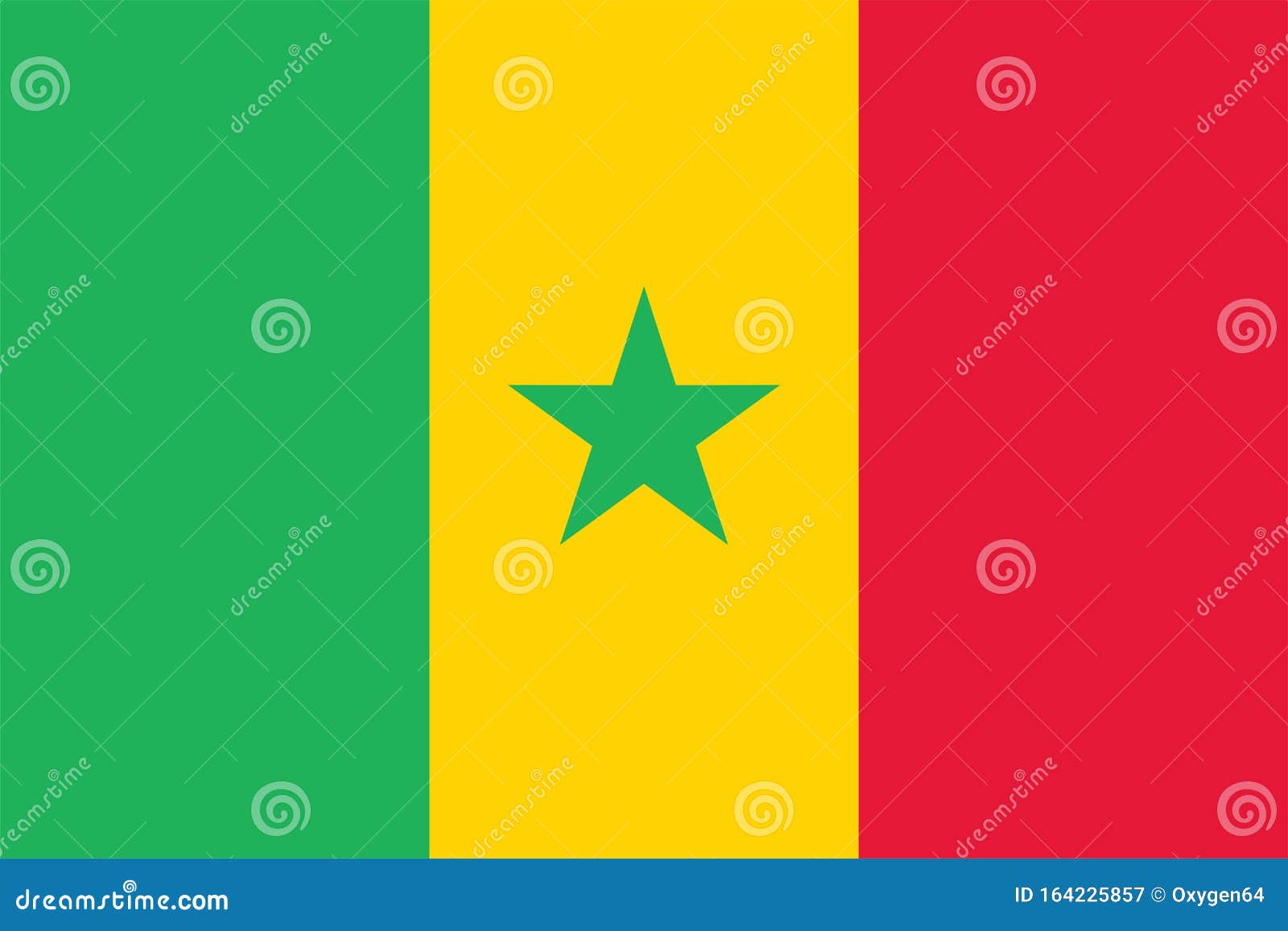 Senegal officially flag stock vector. Illustration of national - 164225857