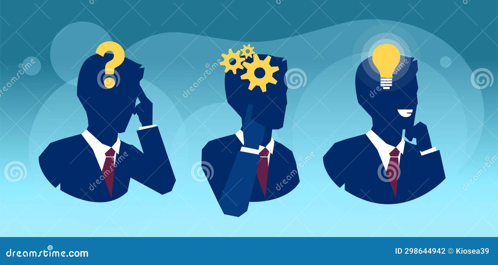 Vector Sequence of a Man Thoughtful, Thinking, Finding Solution with ...