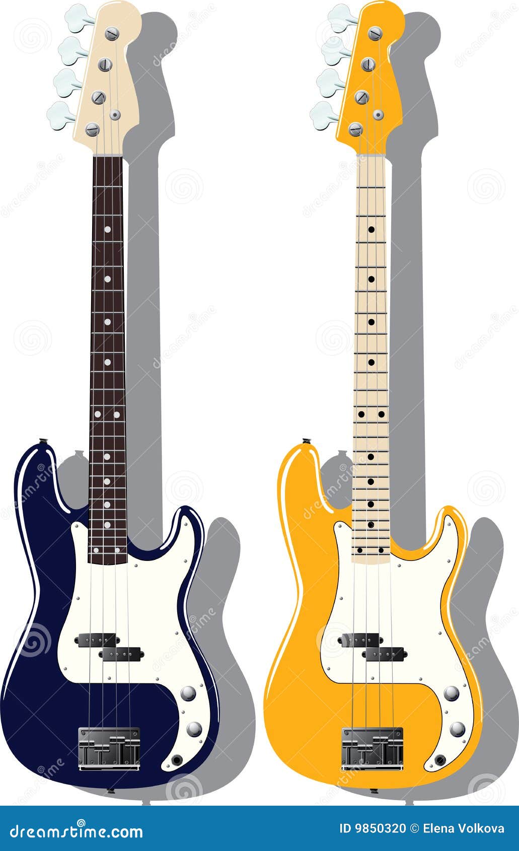 Vector Series. Electric Bass Stock Vector - Illustration of actor, desk ...