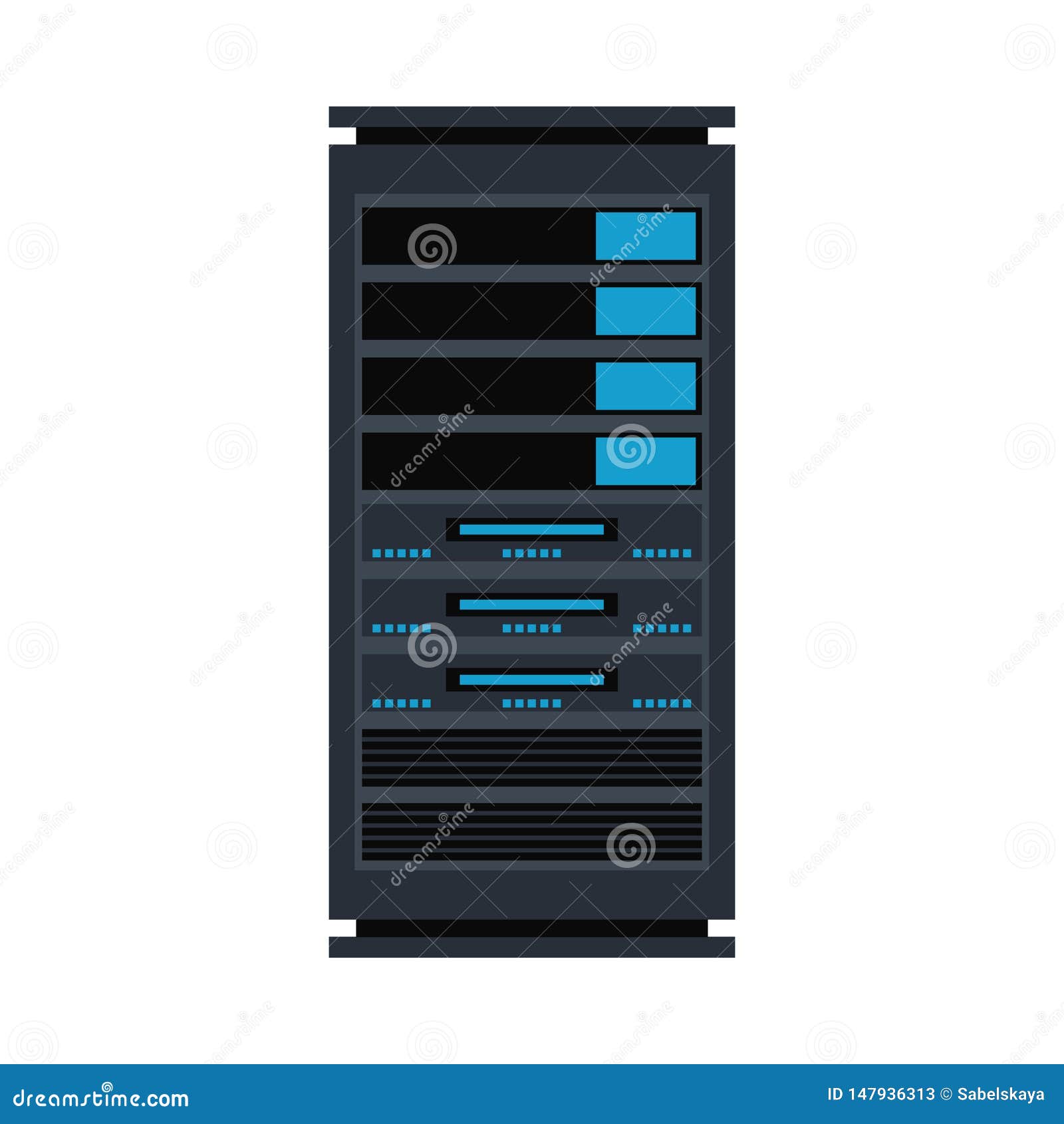 Vector Server Rack Icon Database Storage Design Stock Vector ...