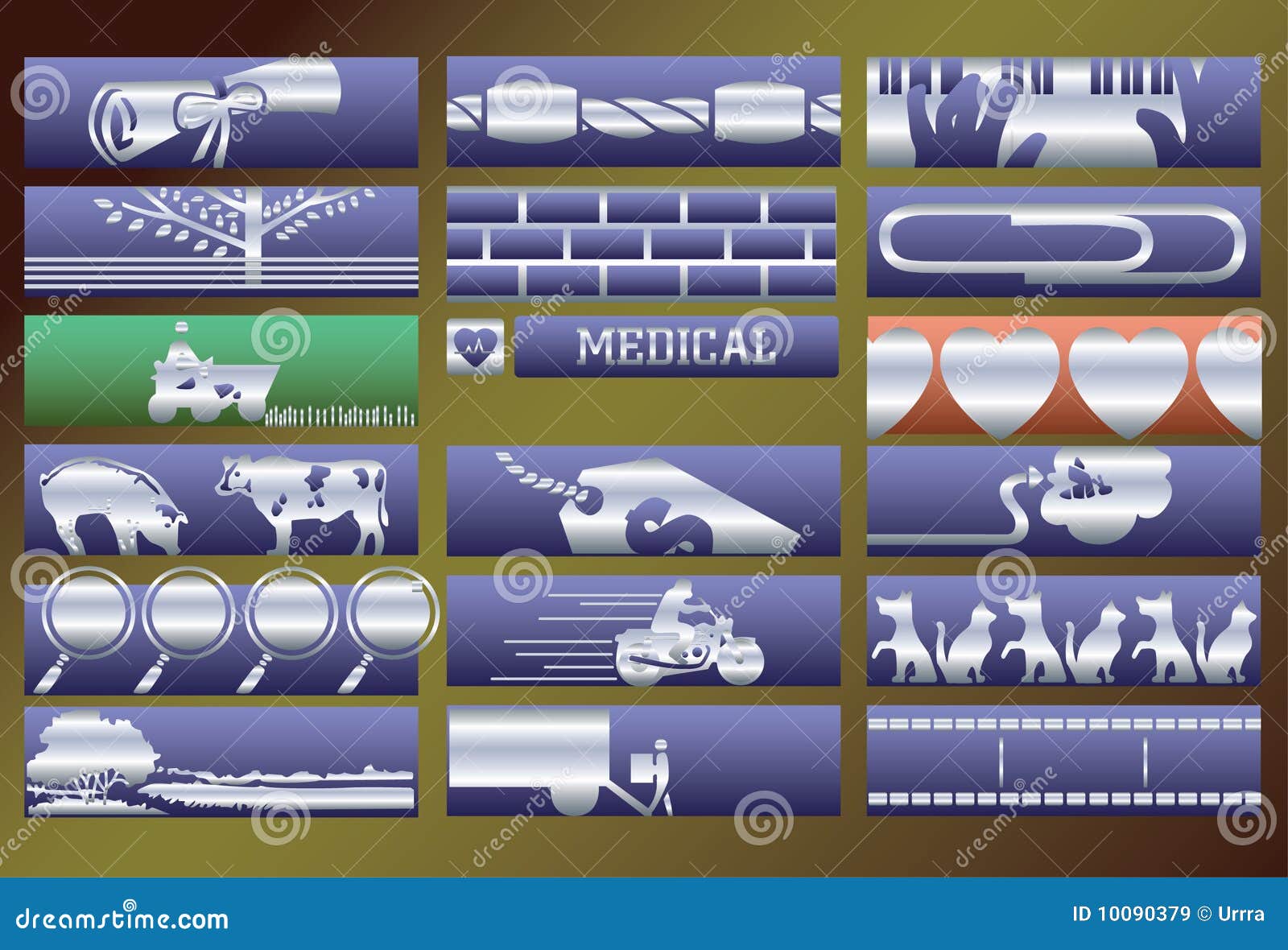 Vector Services Banners Set. Stock Vector - Illustration of buttons ...