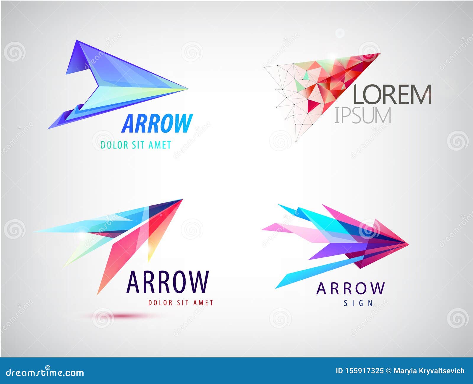 Vector Set of Abstract Arrow Logos, Icons Isolated. Point Logo, Web ...