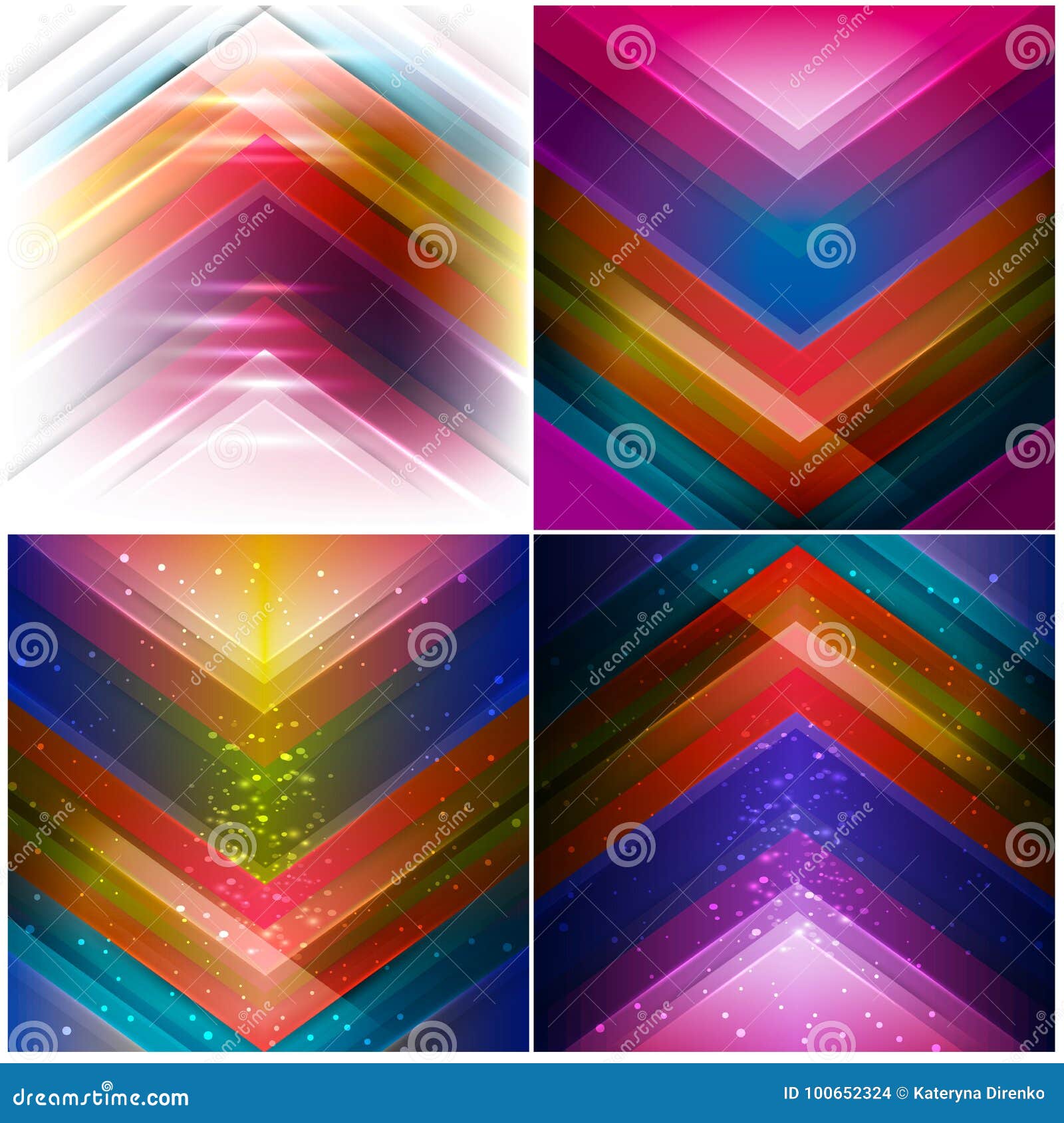 Vector Set of Abstract Avant Garde Background with Multicolored ...