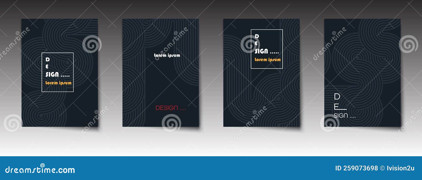 Vector Set of Abstract Black Line Color Pattern Background. Minimal ...