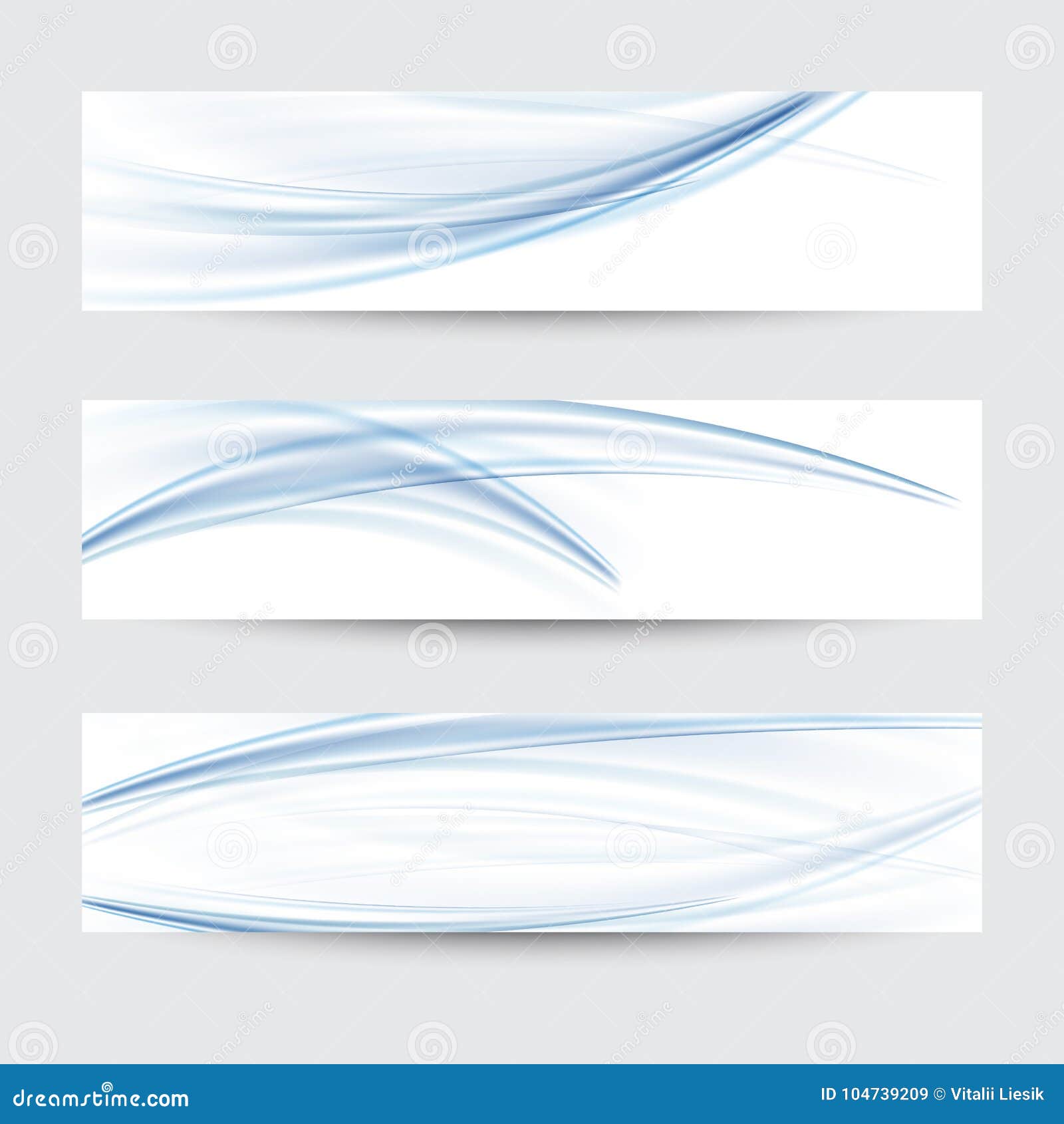 Vector Set of Abstract Blue Wavy , Water Flow Banners Stock Vector ...