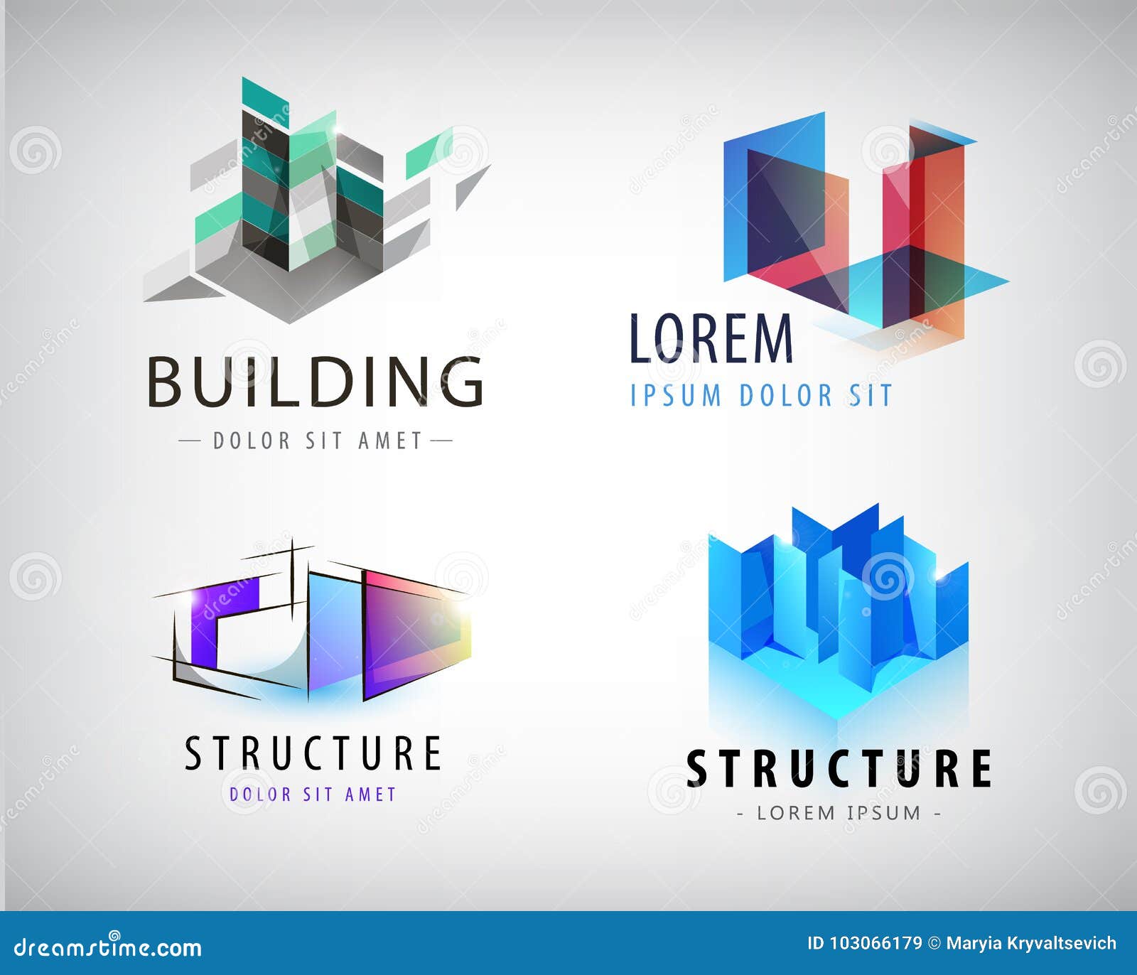 Vector Set of Abstract Building and Structure Logos Stock Vector ...