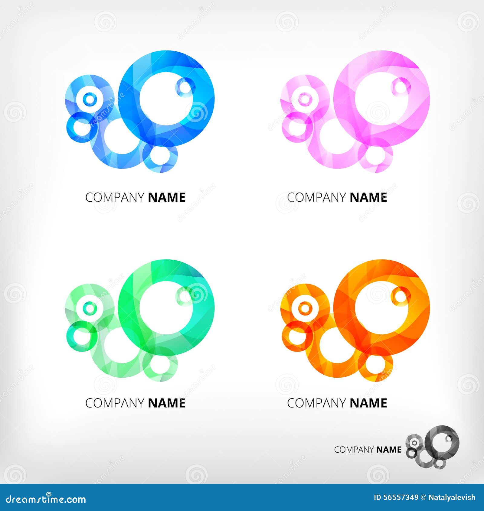 Vector Set of Abstract Circle Elements Stock Vector - Illustration of ...