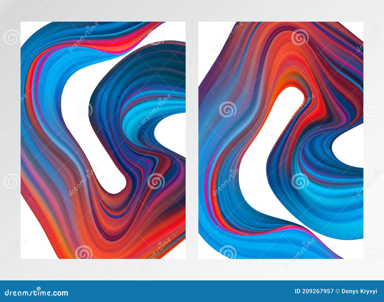 Vector Set of Abstract Colorful Flow Backgrounds. Modern Design. Stock ...