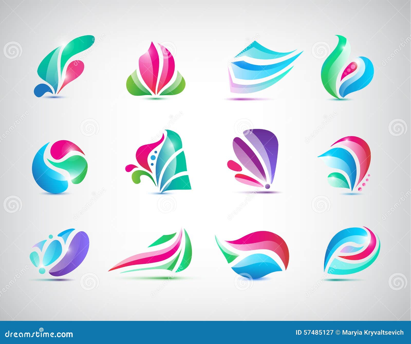 Vector Set of Abstract Colorful Spa Logos, Icons Stock Vector ...