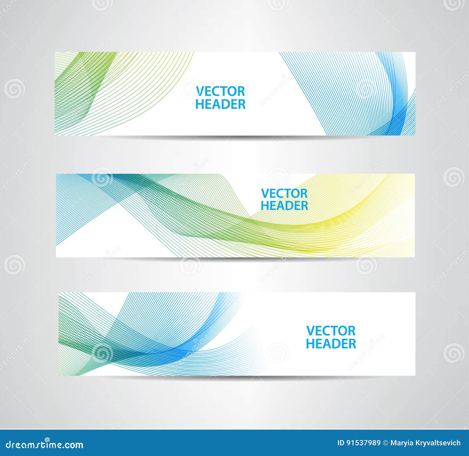 Vector Set of Abstract Colorful Wavy Headers, Water Flow Banners. Stock ...