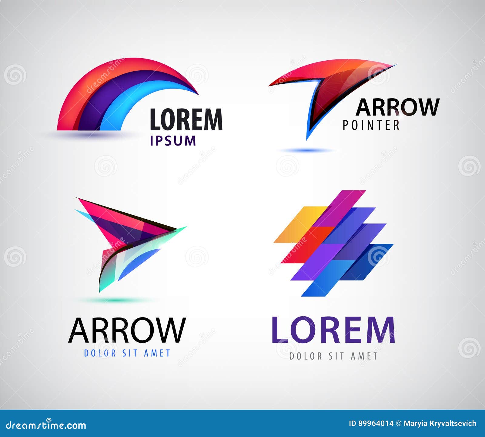 Vector Set of Abstract 3d Colorful Logos. Stock Vector - Illustration ...