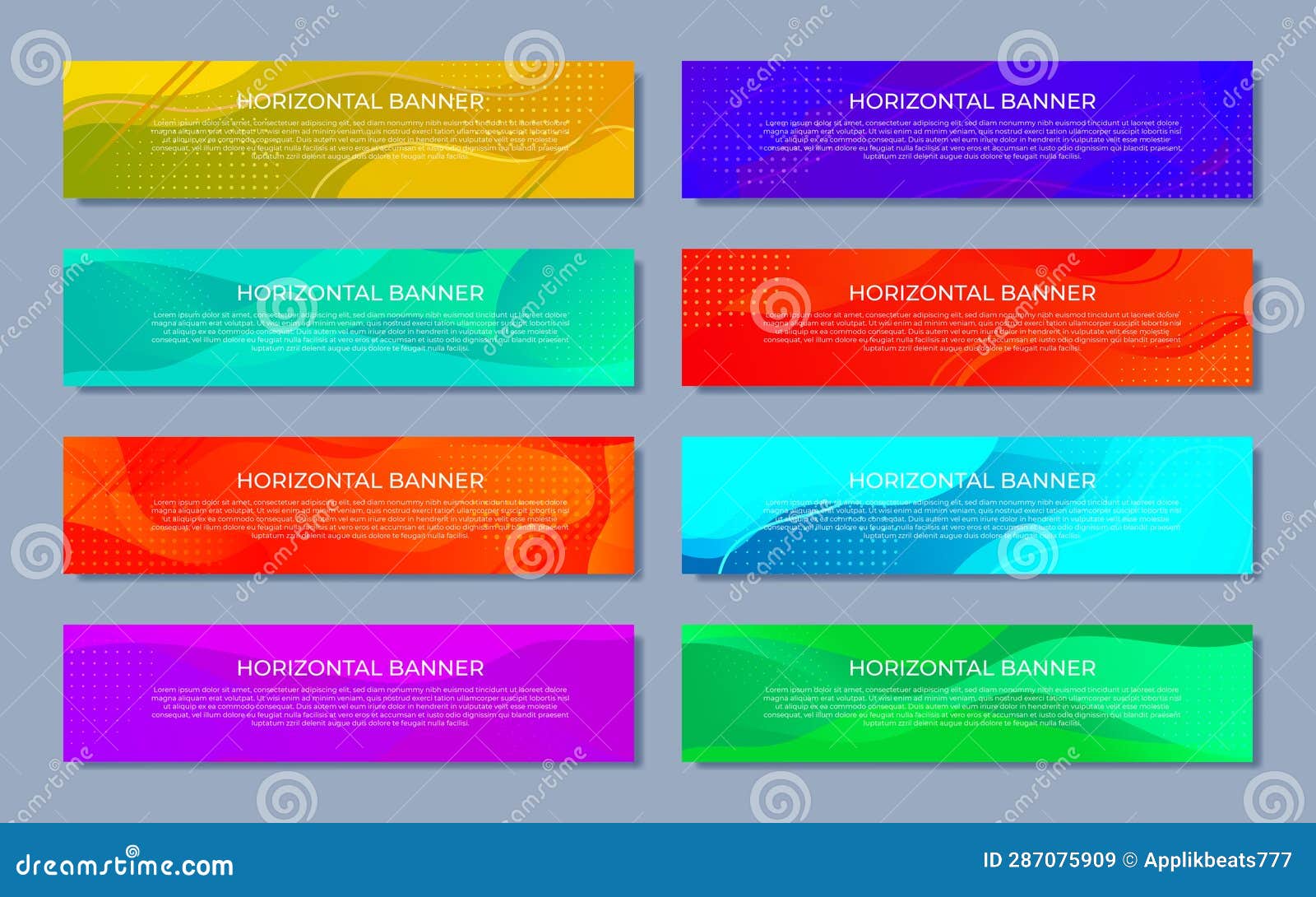Vector Set of Abstract Design Templates Horizontal Banner for Web and ...