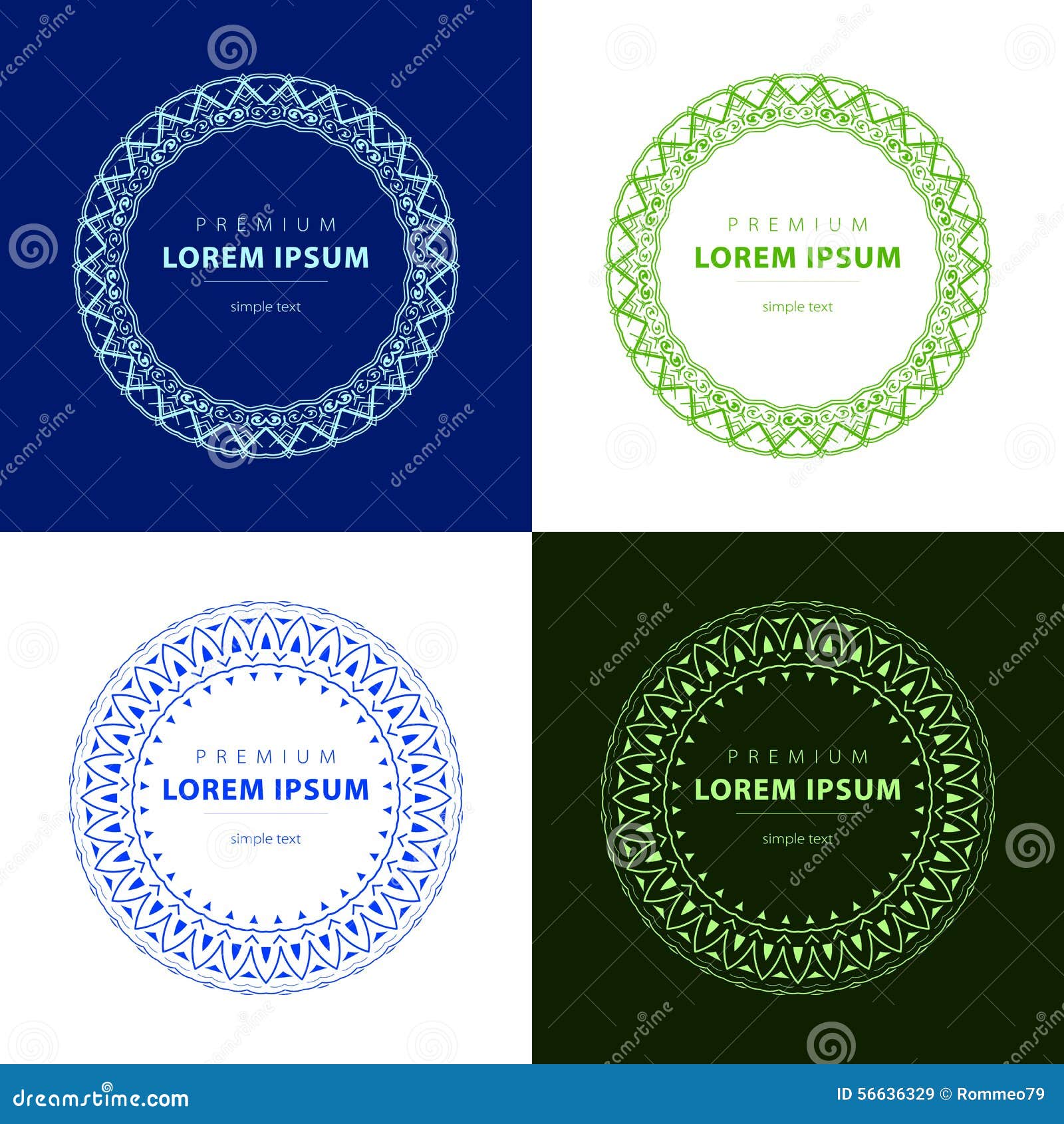 Vector Set Abstract Frames Logo Templates Line Style Stock Vector ...