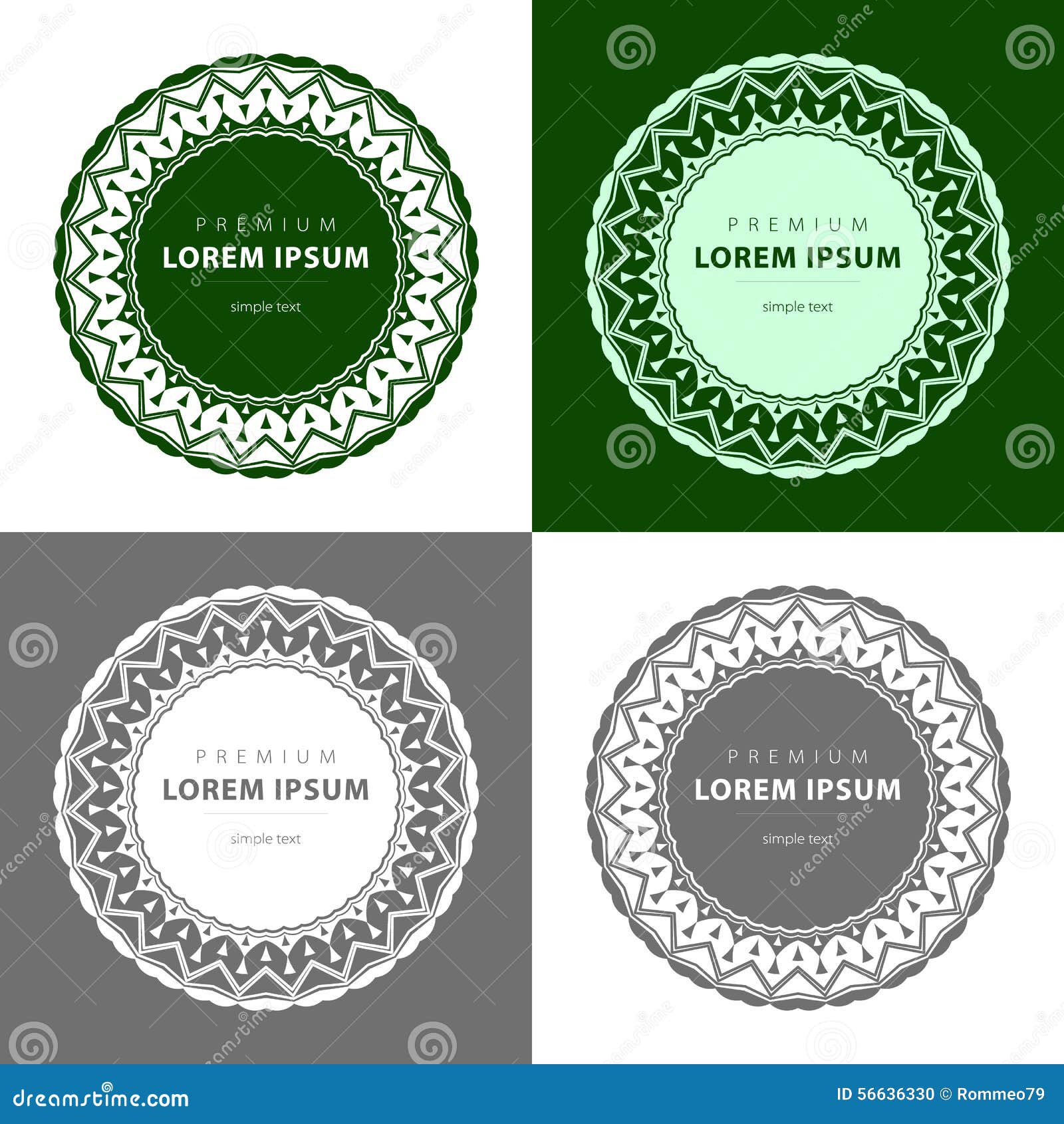 Vector Set Abstract Frames Logo Templates Line Style Stock Vector ...