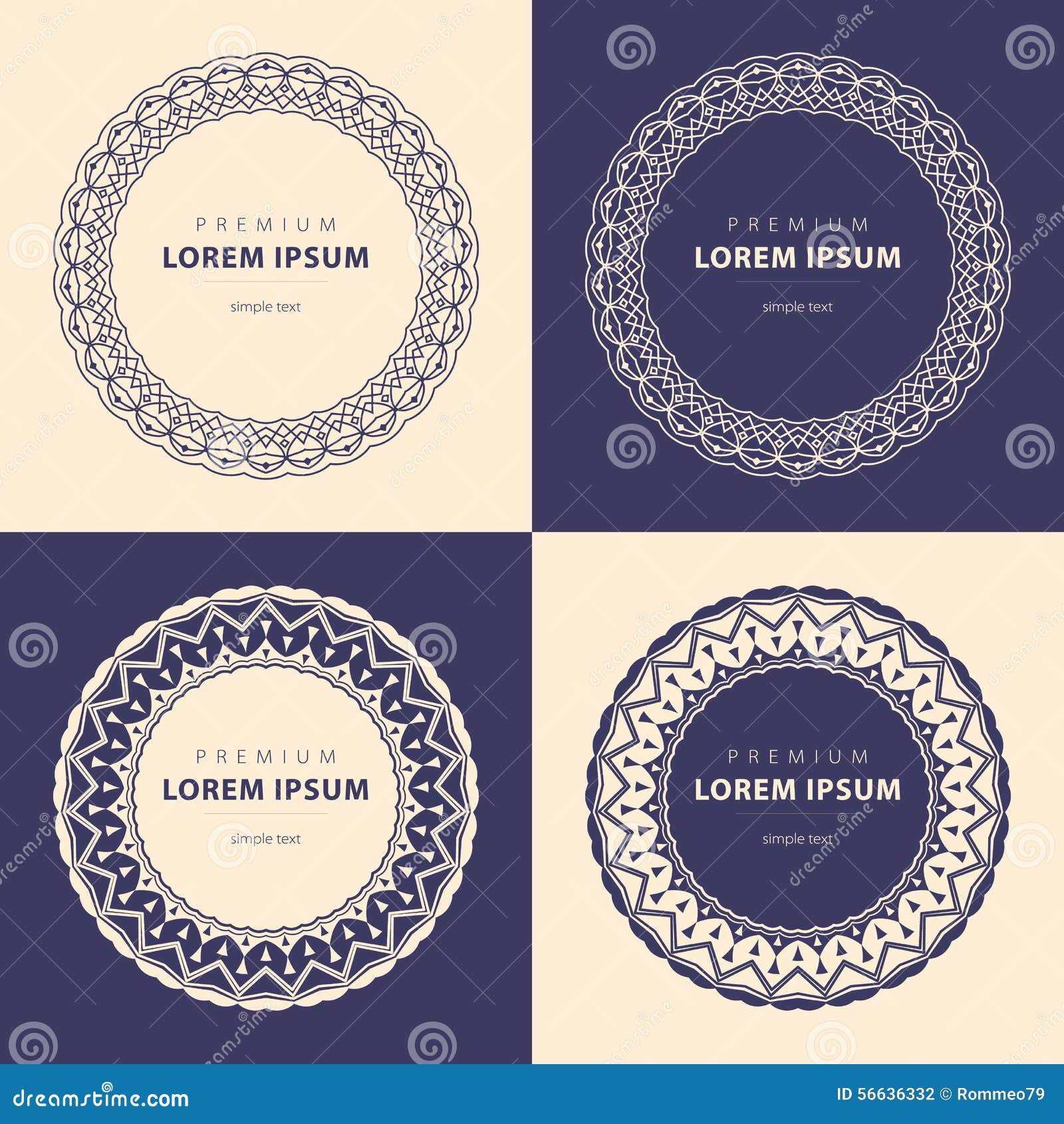 Vector Set Abstract Frames Logo Templates Line Style Stock Vector ...