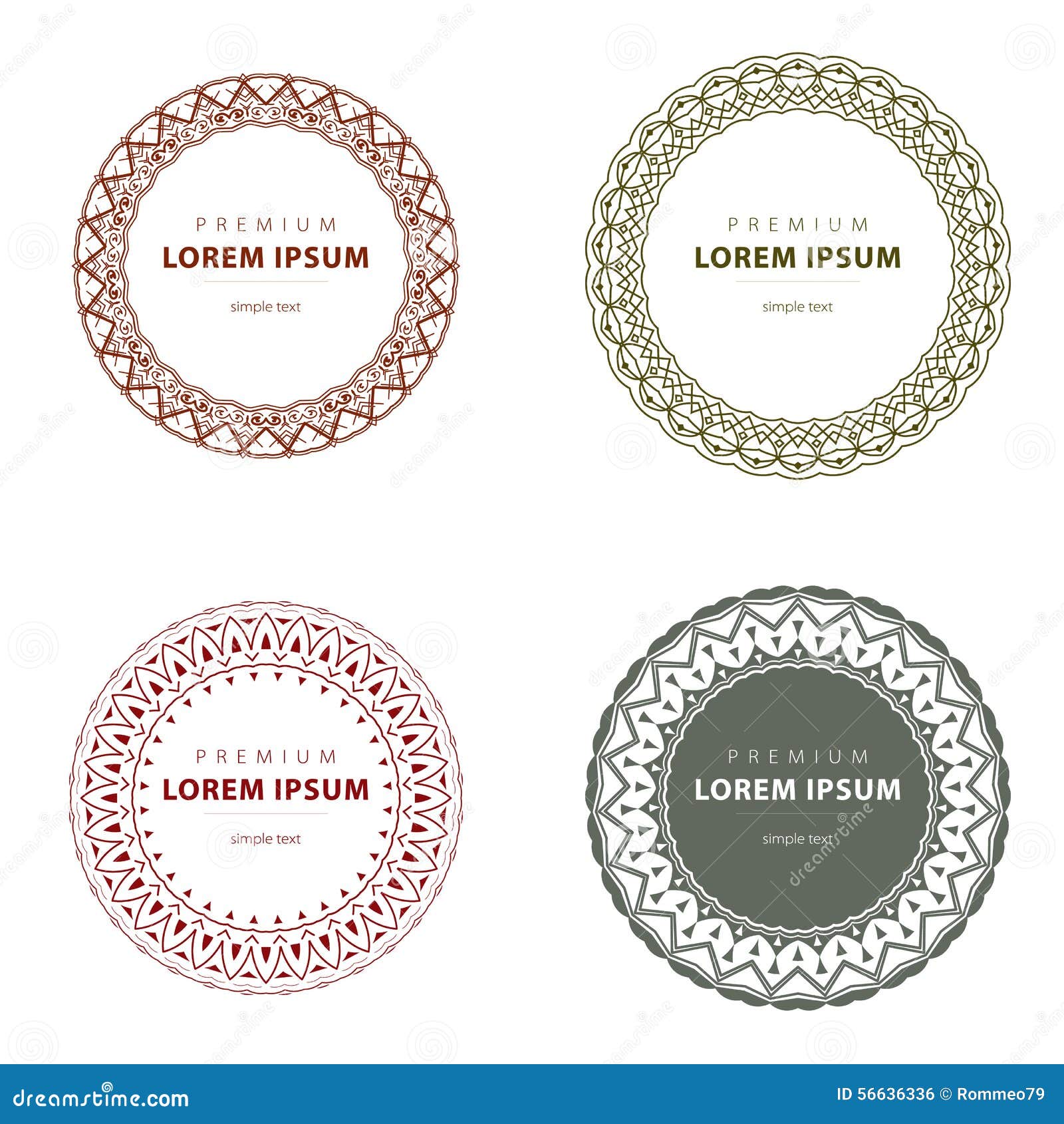 Vector Set Abstract Frames Logo Templates Line Style Stock Vector ...