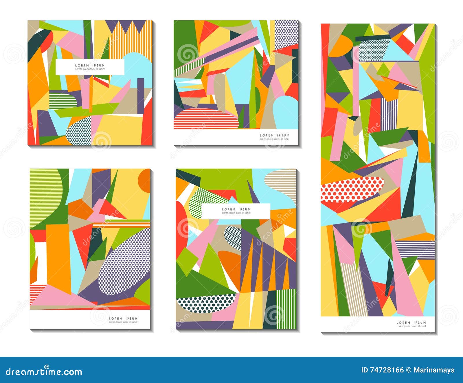 Vector Set of of Abstract Geometric Cards Stock Vector - Illustration ...