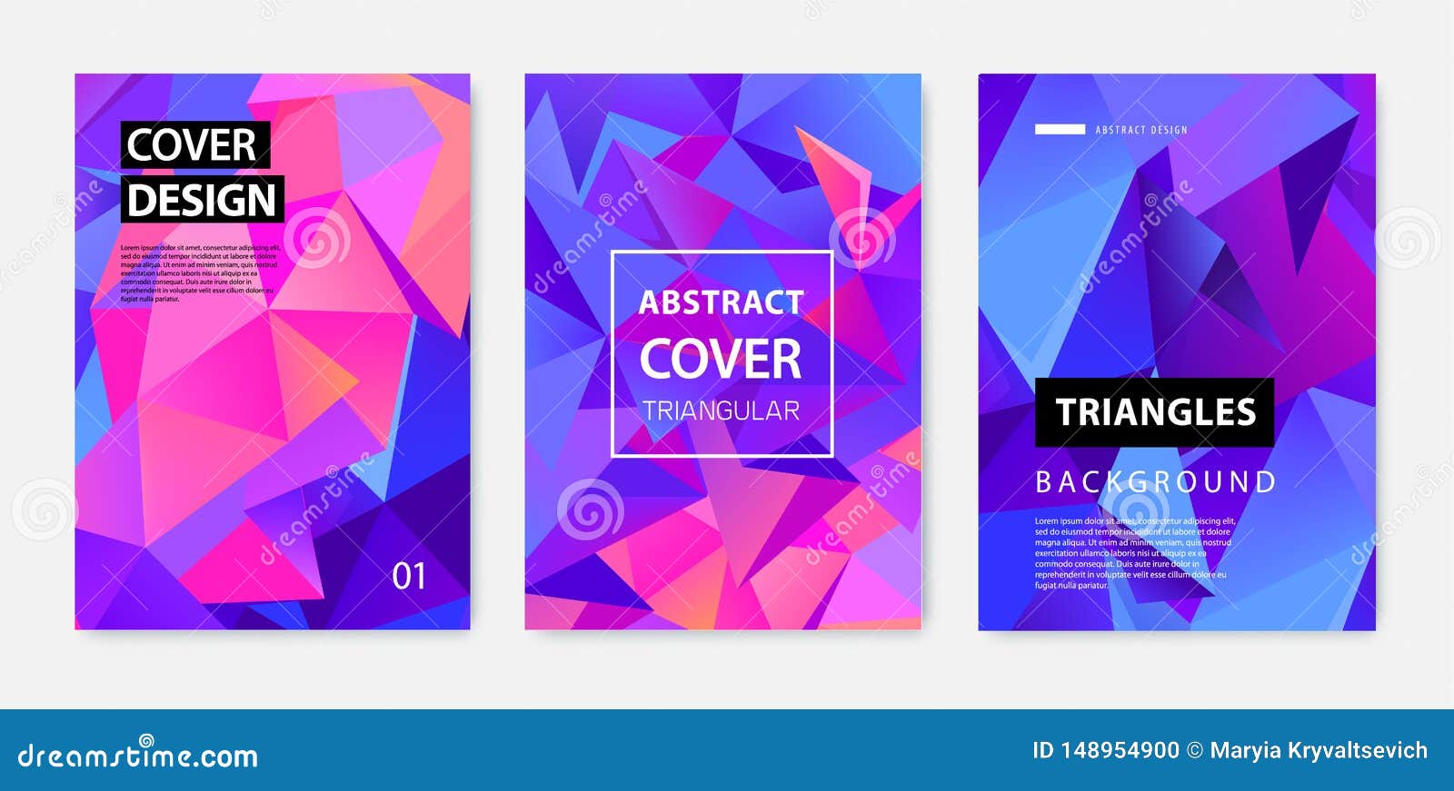 Vector Set Of Abstract Geometric Covers, Banners, Posters, Flyers ...