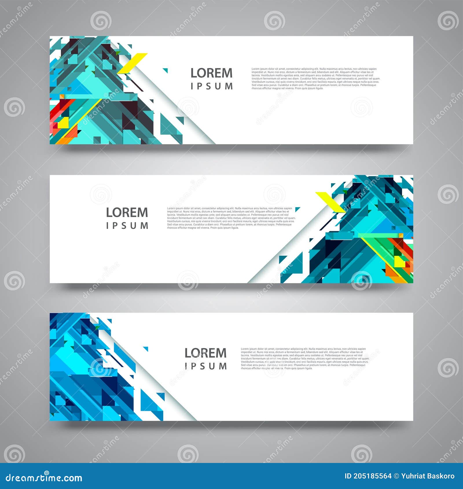 Vector Set Abstract Geometric Design Banner Web Template Stock Vector ...
