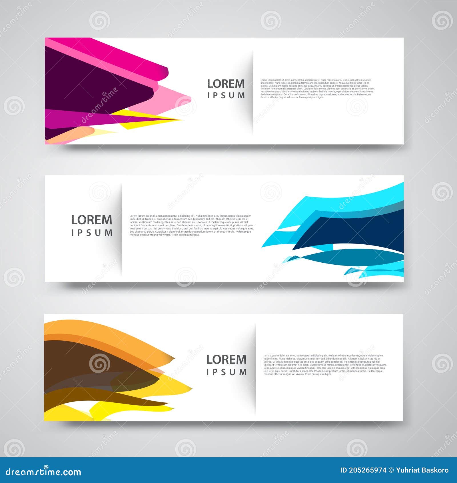 Vector Set Abstract Geometric Design Banner Web Template Stock Vector ...