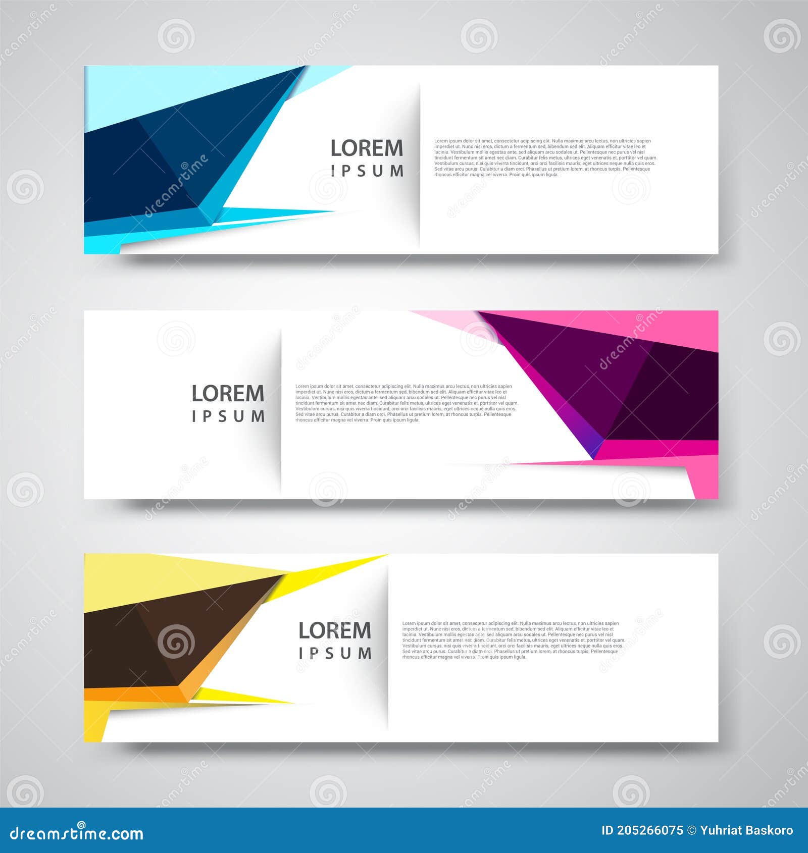Vector Set Abstract Geometric Design Banner Web Template Stock Vector ...