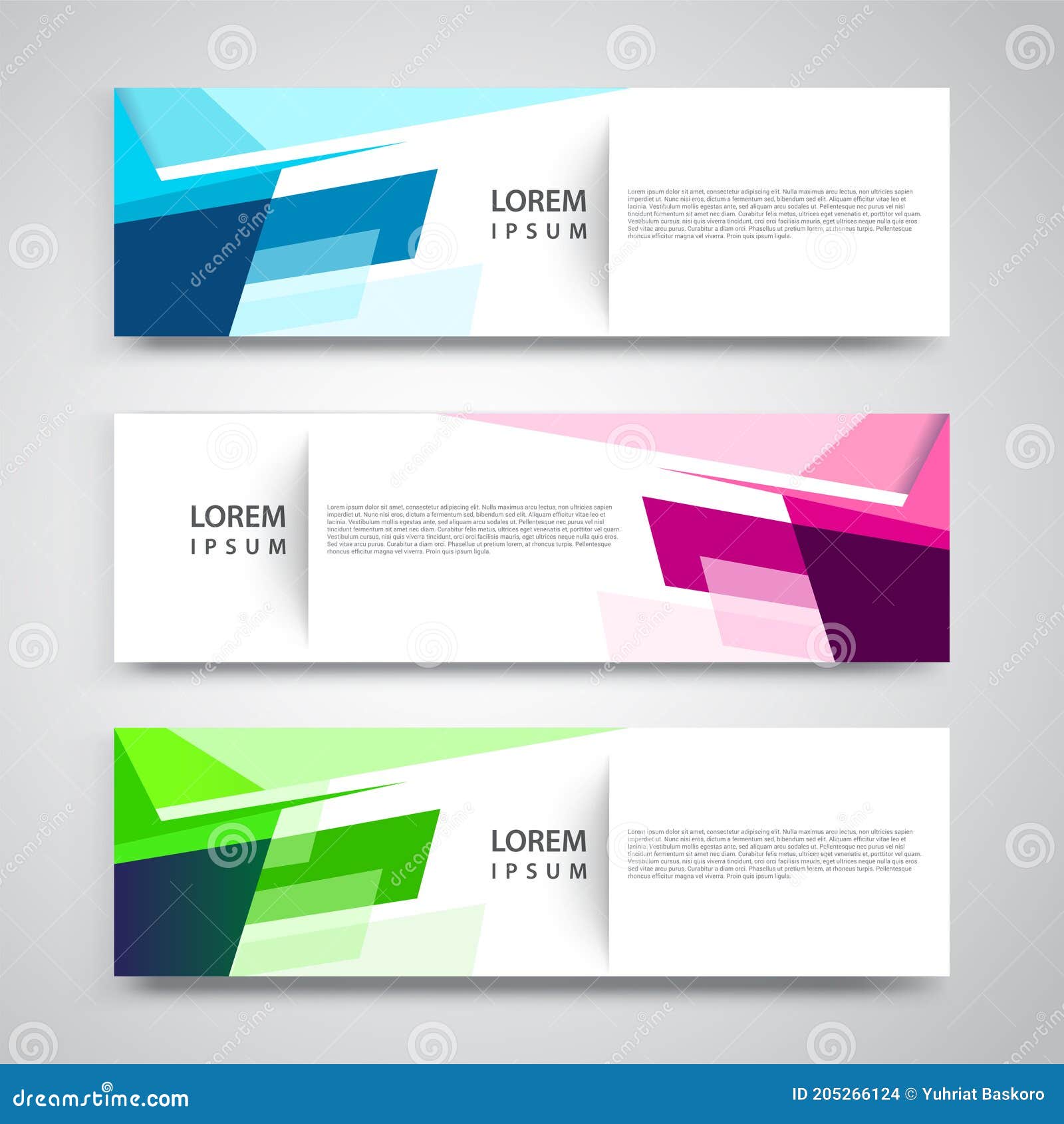 Vector Set Abstract Geometric Design Banner Web Template Stock Vector - Illustration of colorful ...