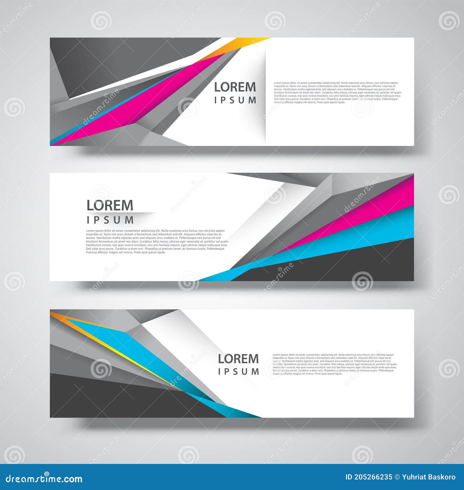 Vector Set Abstract Geometric Design Banner Web Template Stock Vector ...
