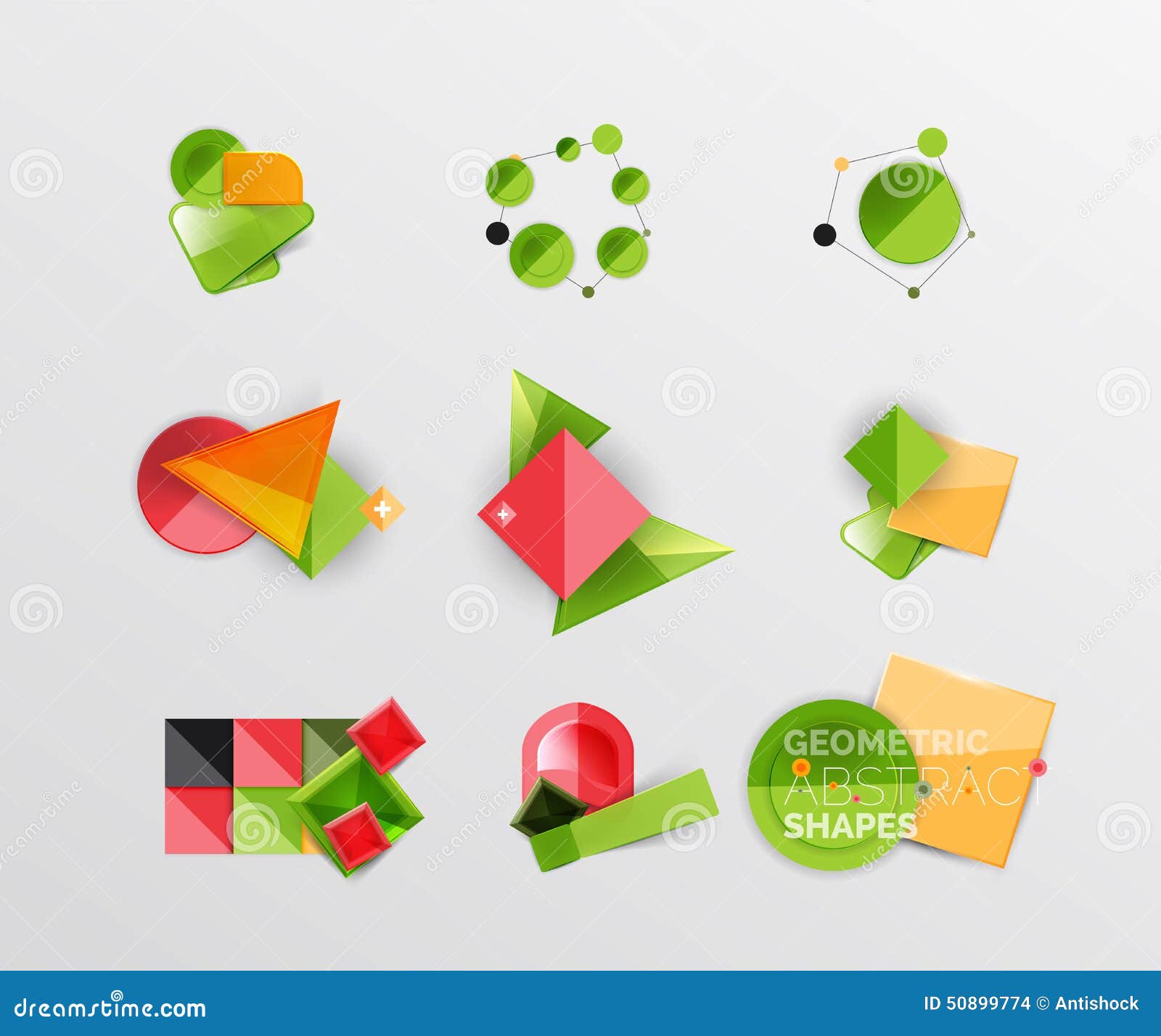Vector Set of Abstract Geometric Shape Icons Stock Vector ...