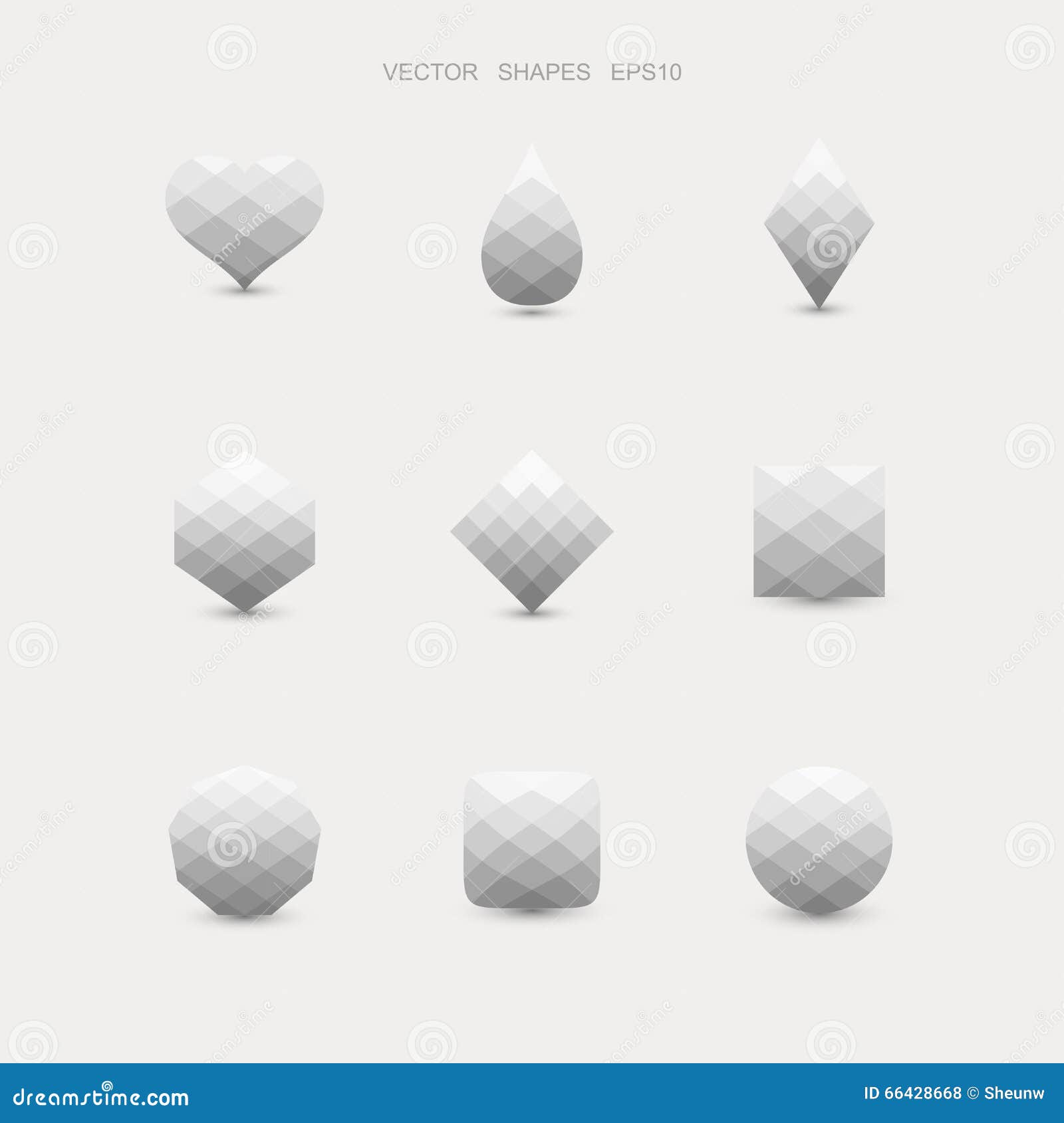 Vector Set of Abstract Grey Shapes Stock Vector - Illustration of ...