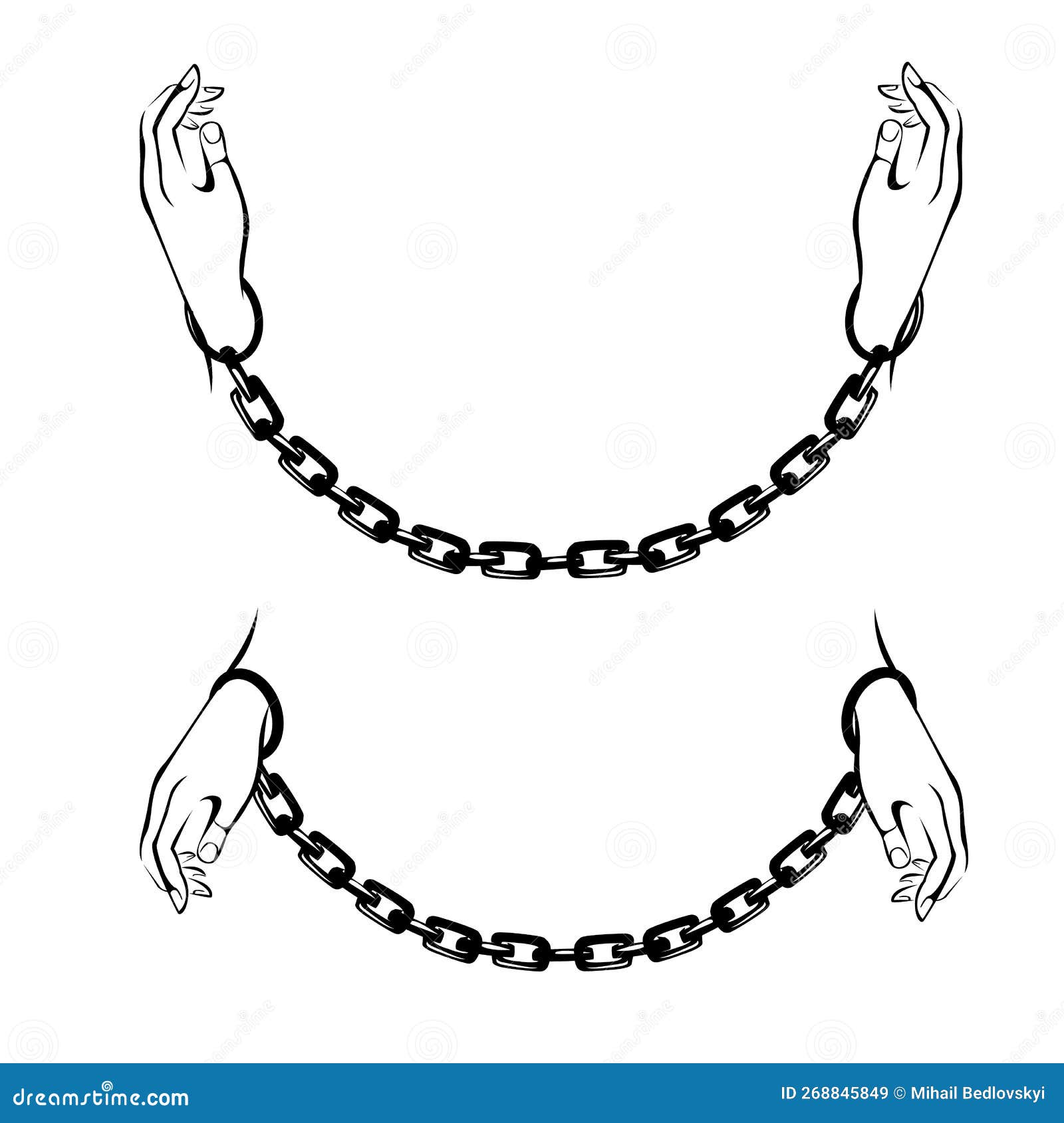 Vector Set of Abstract Hands in Shackles Stock Vector - Illustration of ...