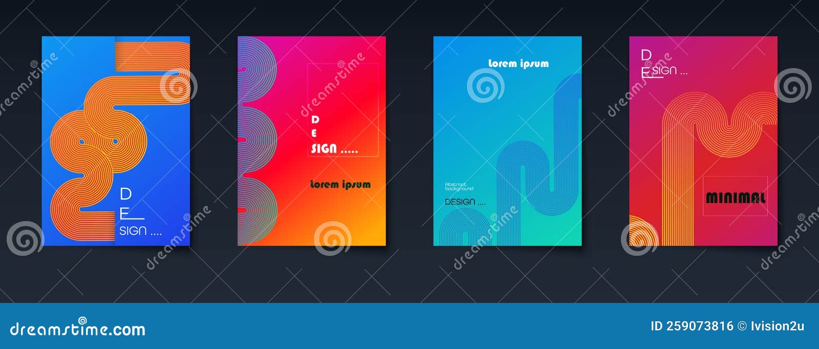 Vector Set Of Abstract Line Pattern Background Minimal Modern Graphic