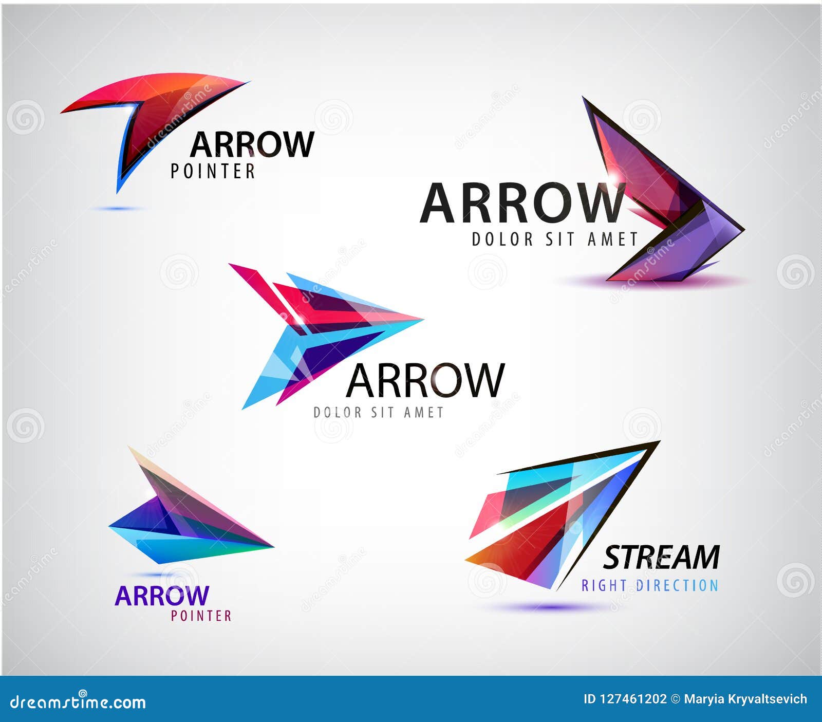 Vector Set of Abstract Logos, Arrows, Pointers. Business Sign, Web ...