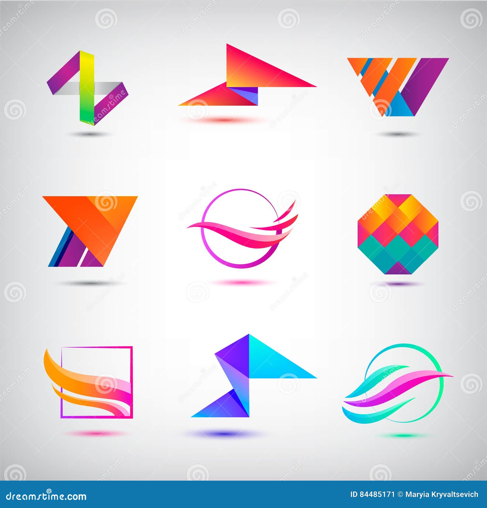 Vector Set of Abstract Logos, Icons. Minimal Elements for Business ...