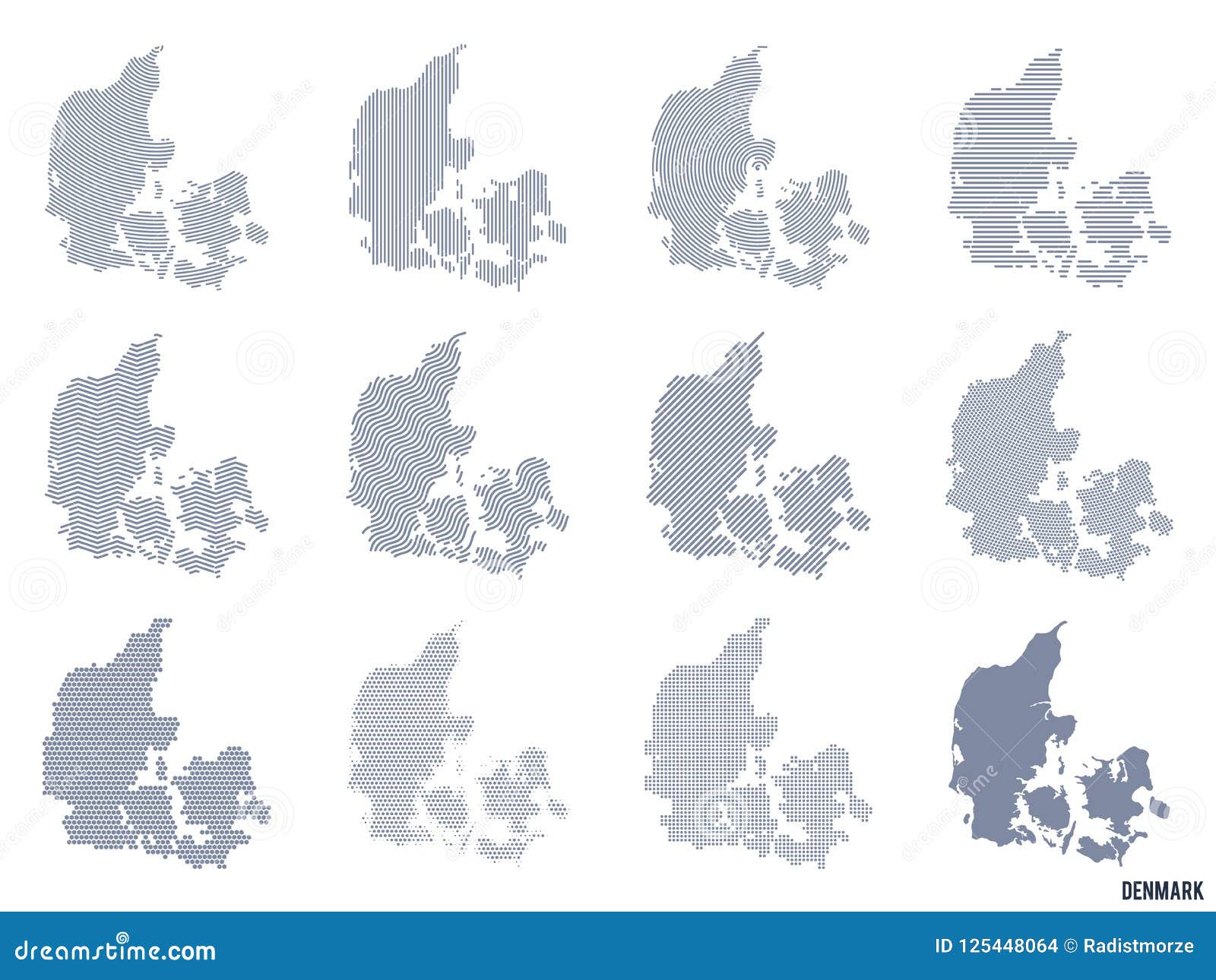 Maps Of Denmark With Various Weather Symbols Cartoon Vector ...