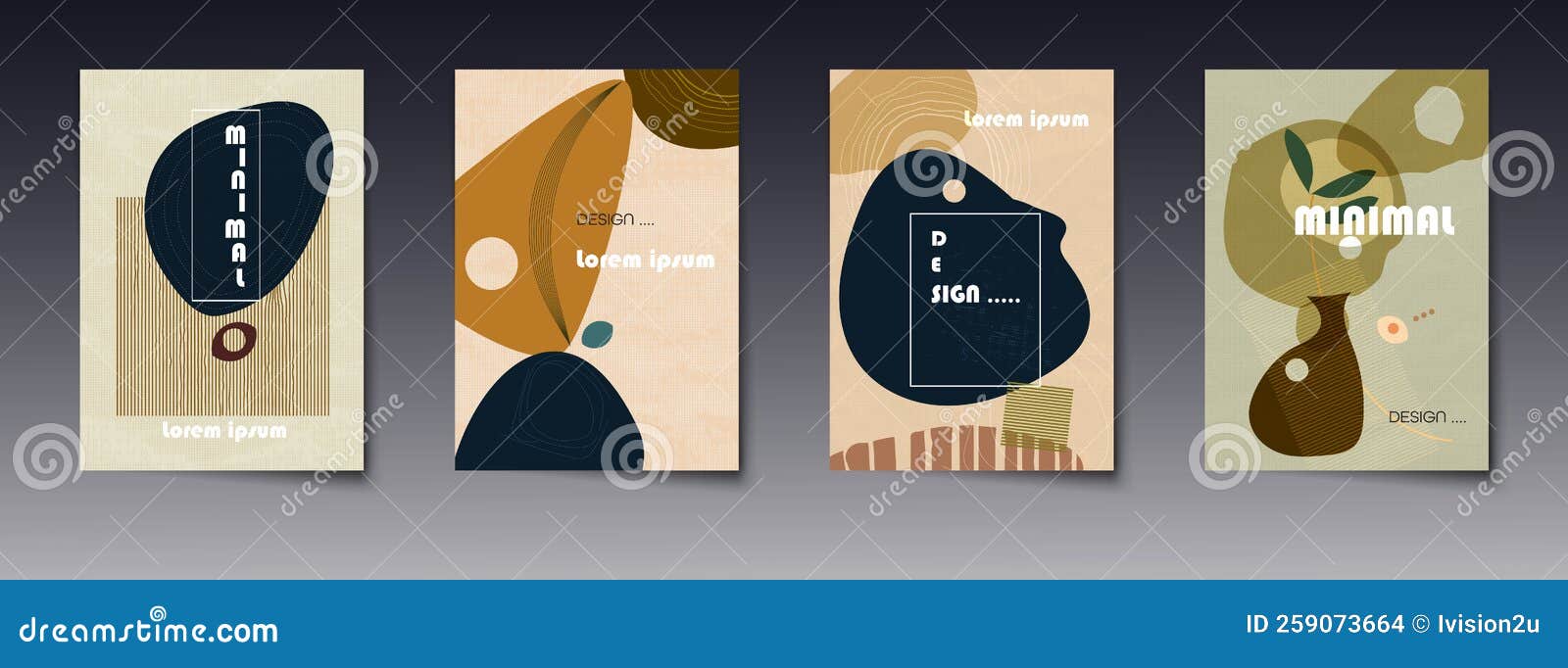 Vector Set of Abstract Minimal Shape Background. Modern Contemporary ...