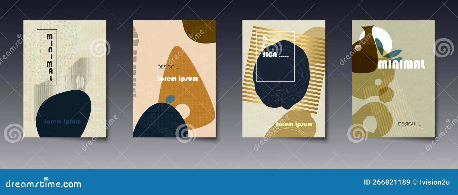 Vector Set of Abstract Minimal Shape Background. Modern Contemporary ...