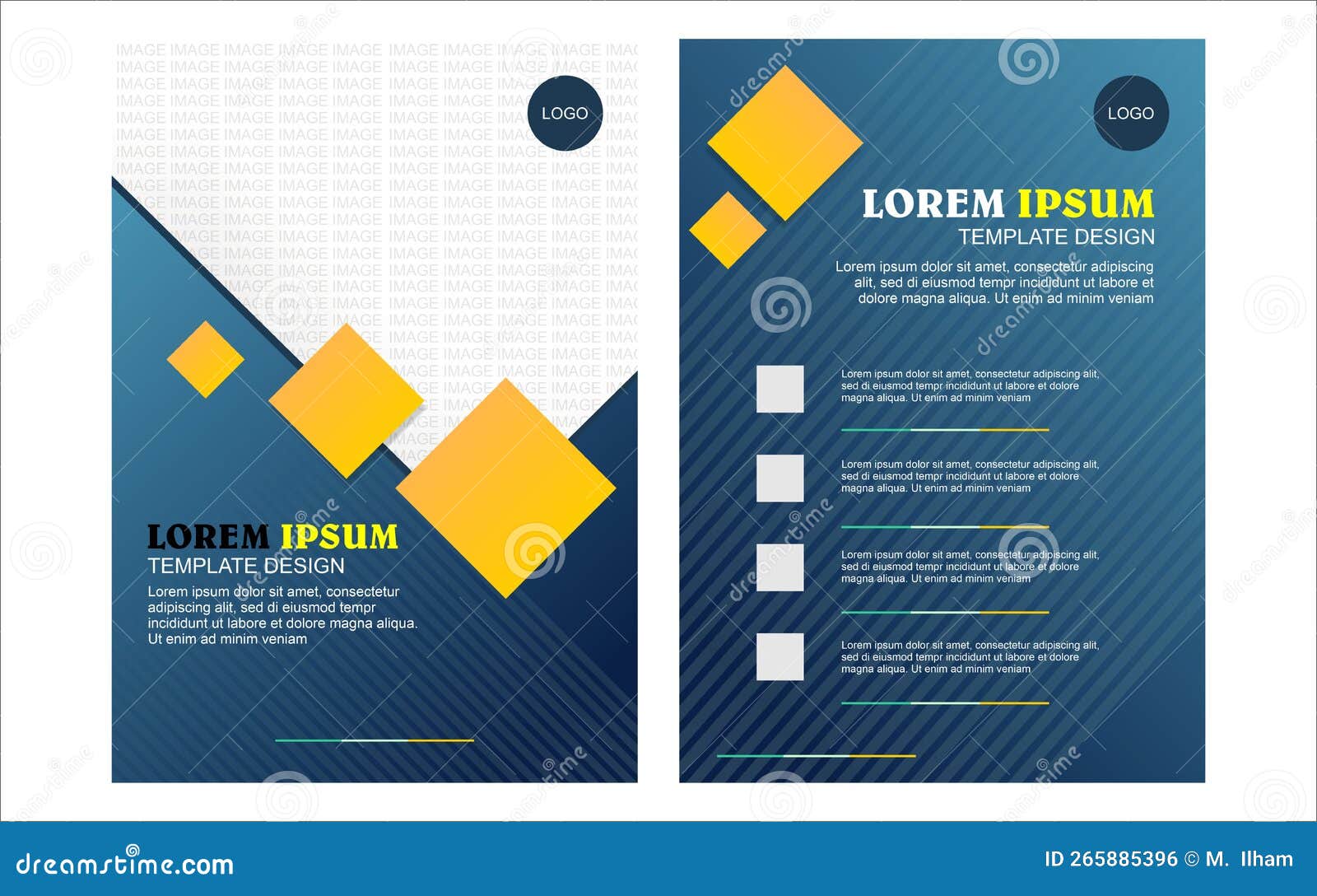 Vector Set of Abstract Posters with Rectangles Stock Vector ...
