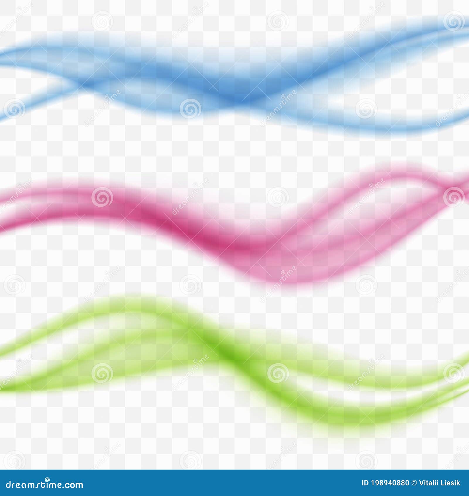 Vector Set Abstract Wave Pattern. Blue Wave. Green Wave. Red Wave ...
