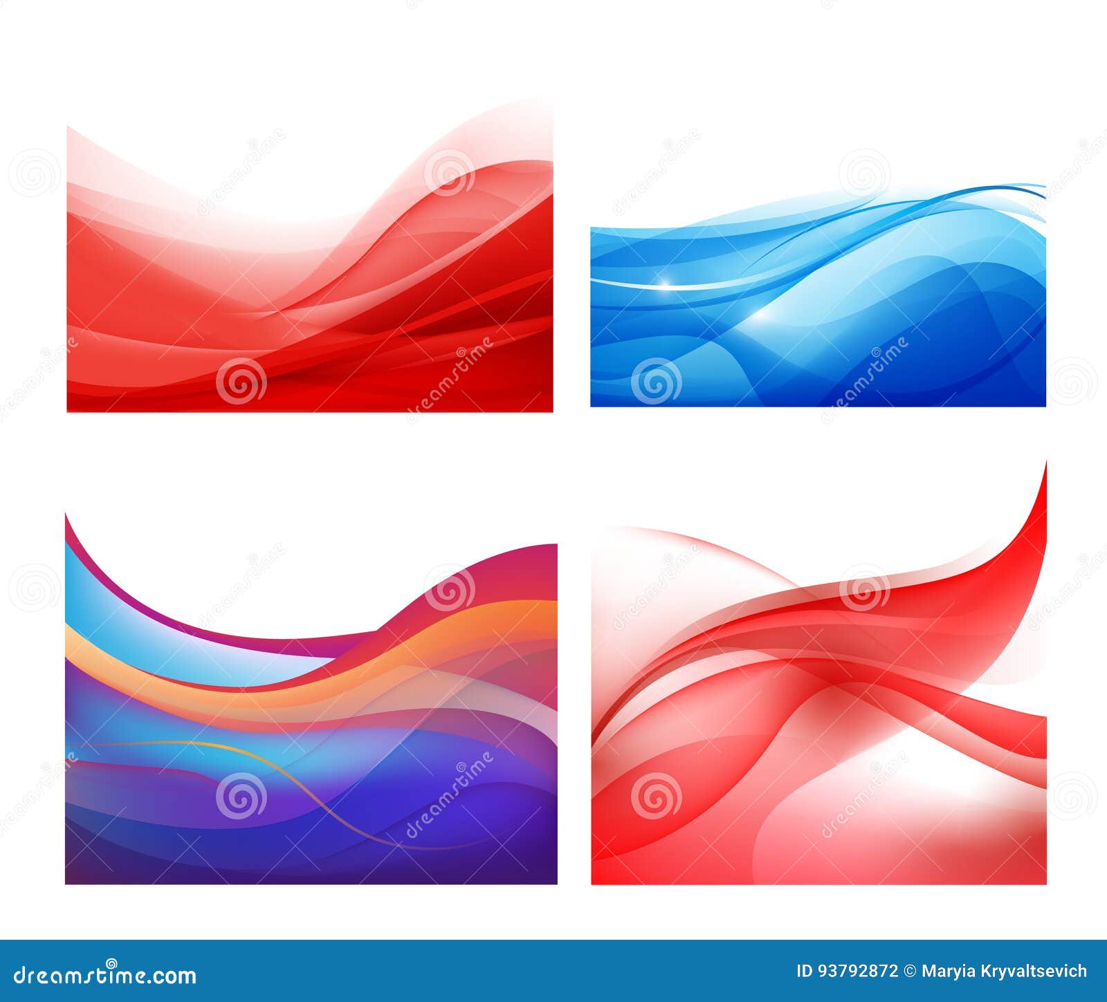 Vector Set of Abstract Wavy Backgrounds. Stock Vector - Illustration of ...