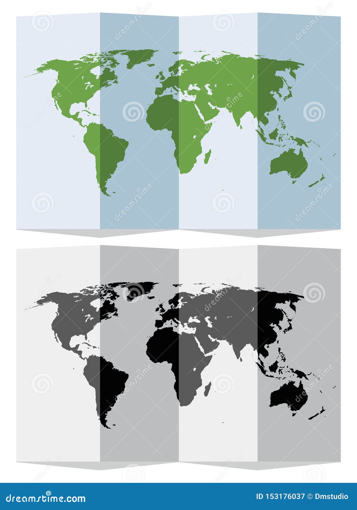 Vector Set of Abstract World Map Stock Vector - Illustration of ...