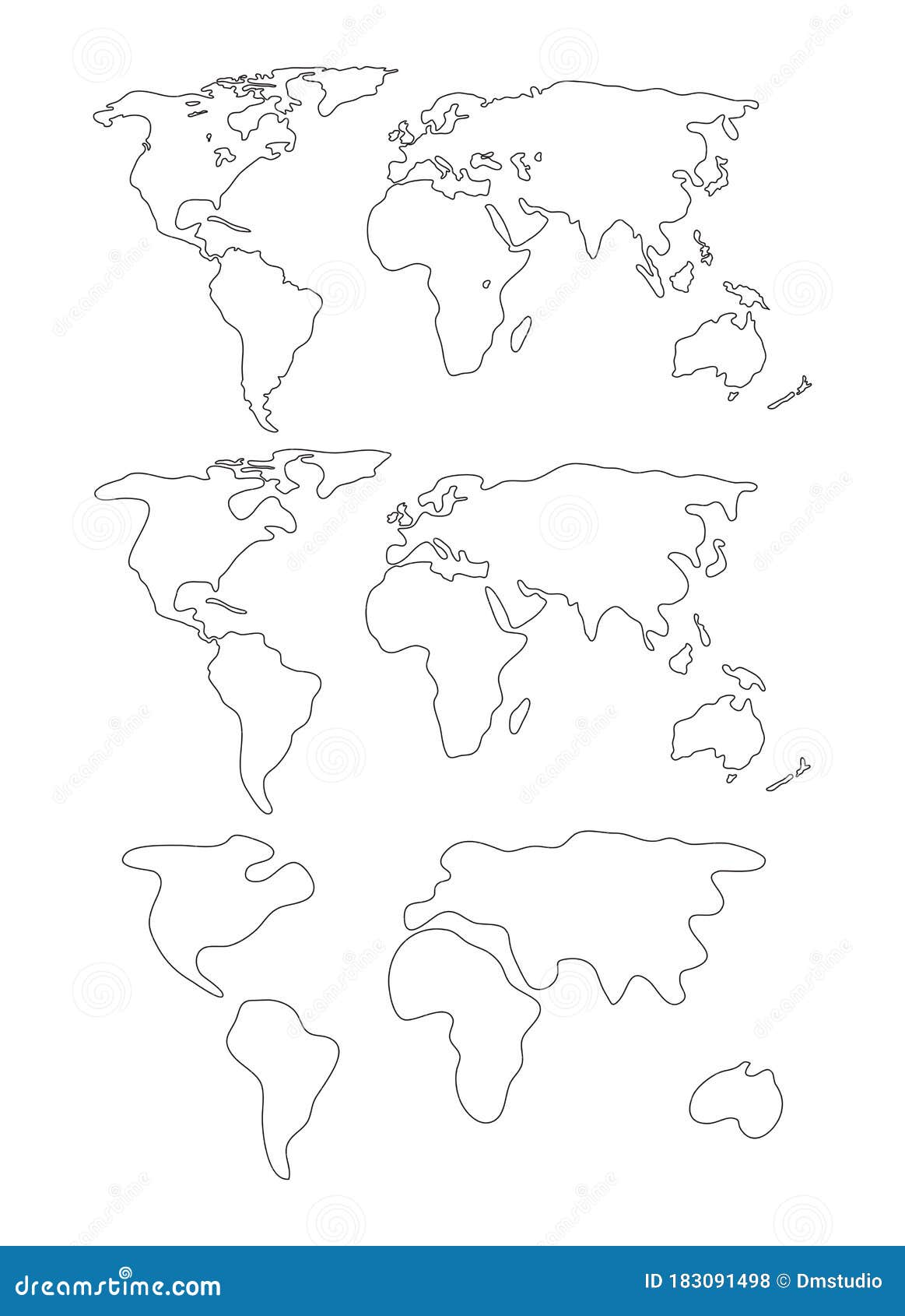 Vector Set Of Abstract World Maps | CartoonDealer.com #183091498