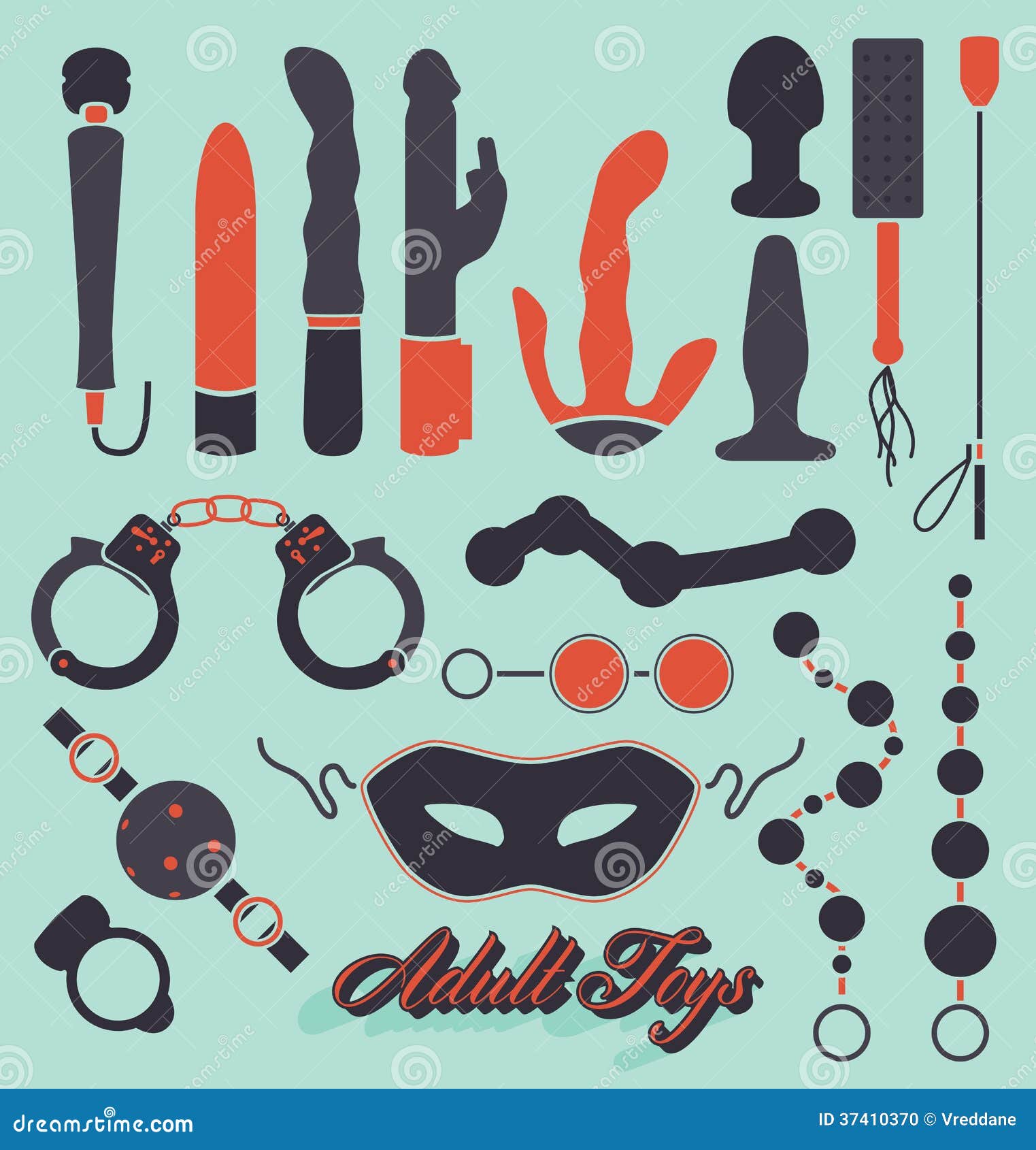 Vector Set Adult Toys Icons And Symbols Stock Vector Illustration Of